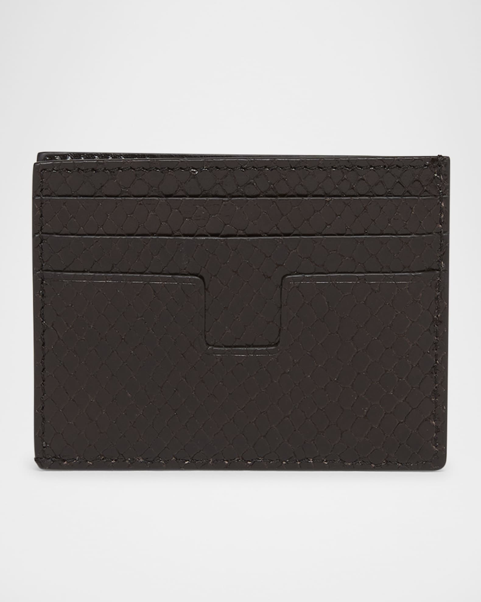 TOM FORD Men's T Line Python-Effect Card Holder | Neiman Marcus