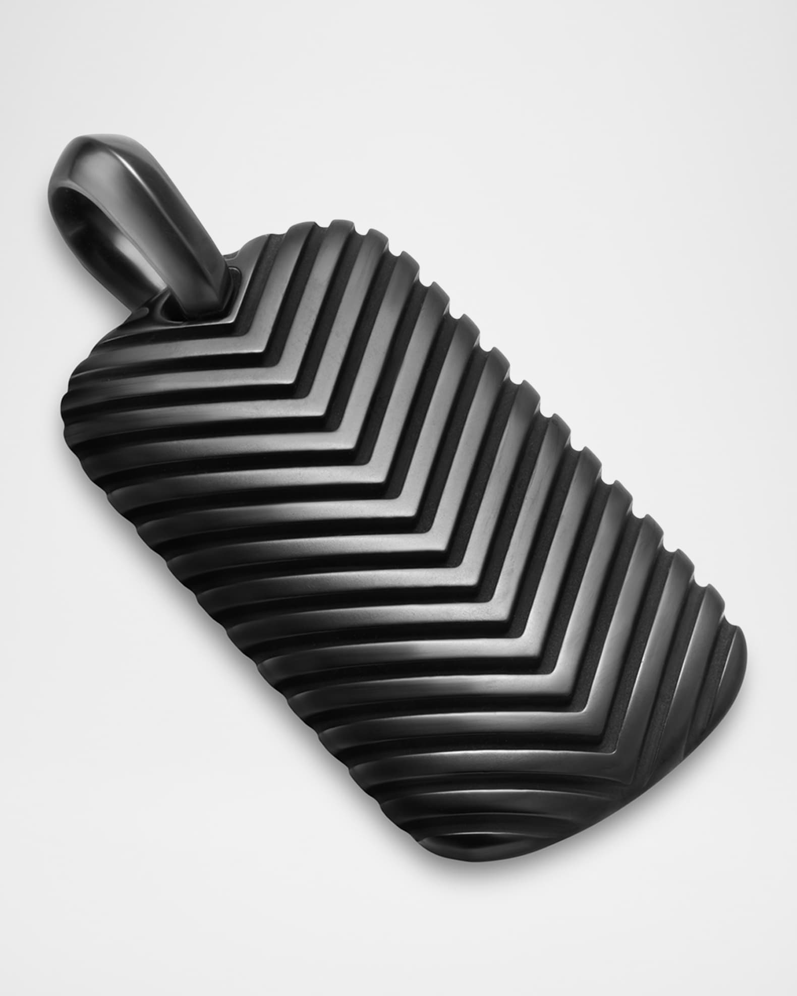 David Yurman Men's Chevron Tag Enhancer in Titanium, 34mm | Neiman Marcus