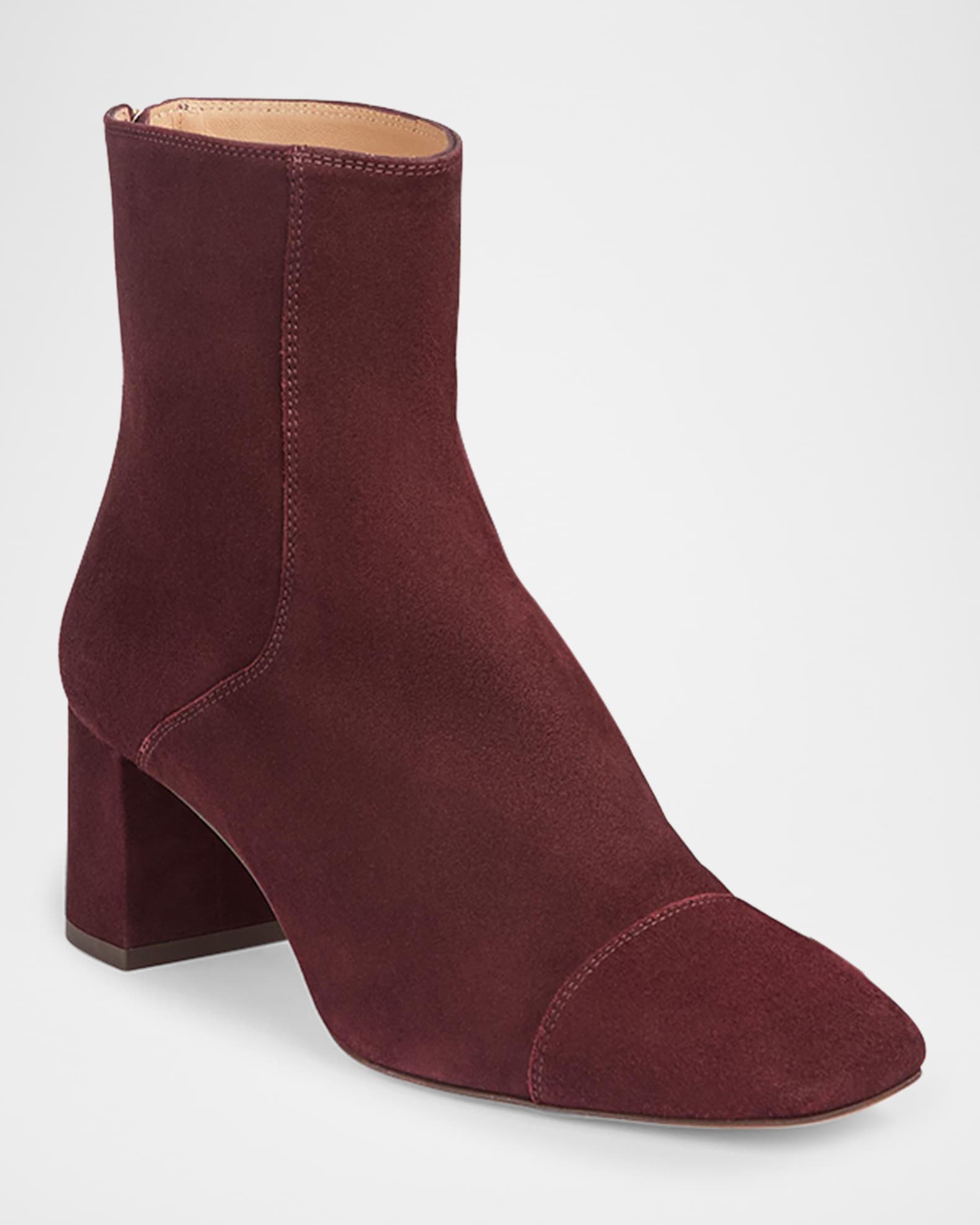 LK Bennett Maxine Suede Cap-Toe Ankle Boots | Neiman Marcus