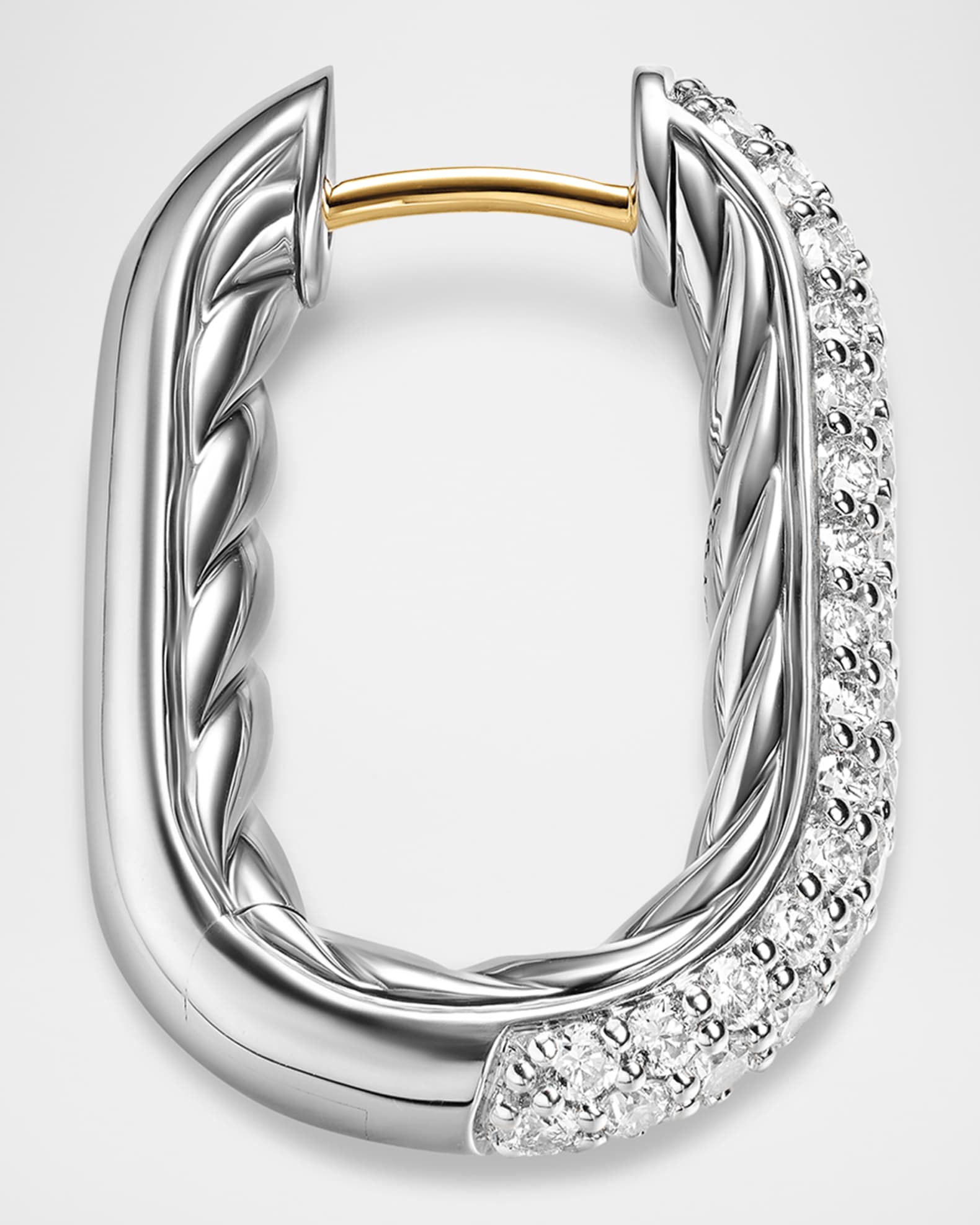 David Yurman DY Madison Cable Hoop Earrings with Diamonds in Silver, 1 ...