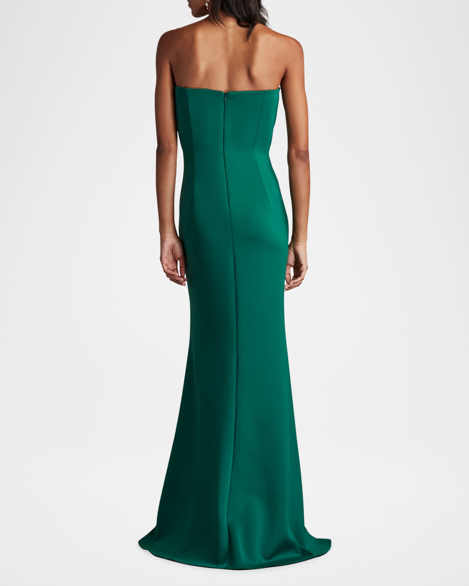 SHO by Tadashi Shoji Strapless Beaded Applique Column Gown | Neiman Marcus
