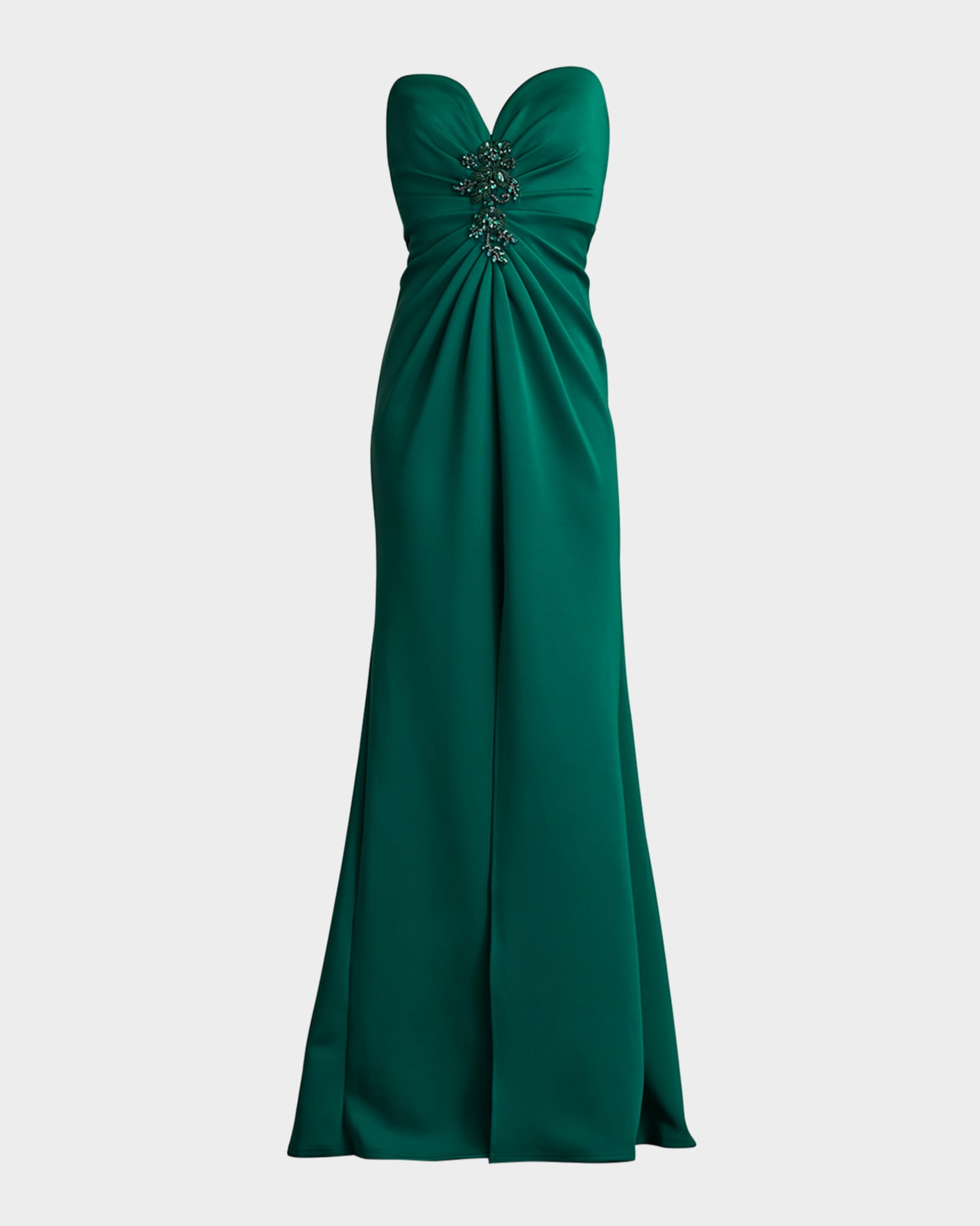 SHO by Tadashi Shoji Strapless Beaded Applique Column Gown | Neiman Marcus