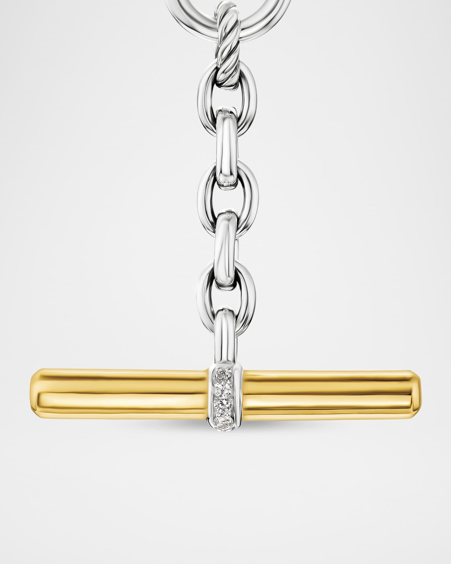 David Yurman DY Mercer Petite Toggle Necklace with Diamonds in Silver ...