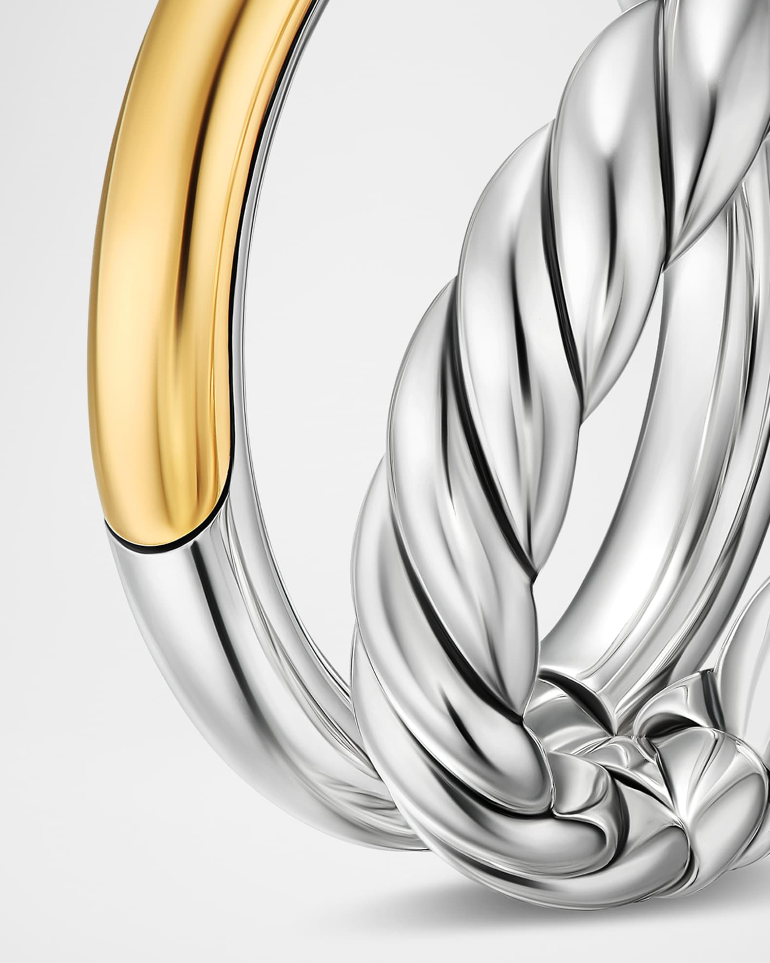 David Yurman DY Mercer 2-Row Ring in Silver with 18K Gold, 8mm | Neiman ...