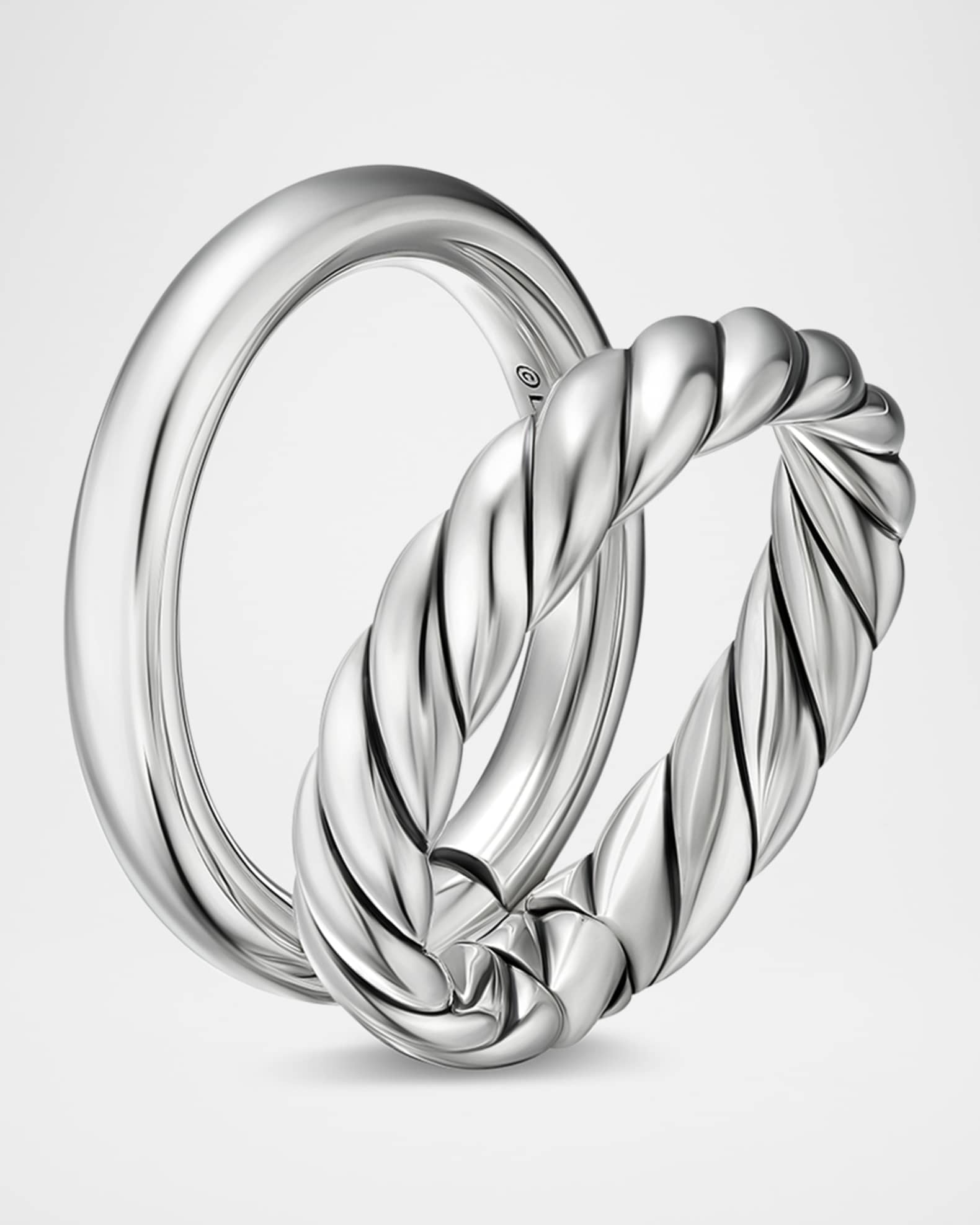 David Yurman DY Mercer 2-Row Ring in Silver, 8mm | Neiman Marcus