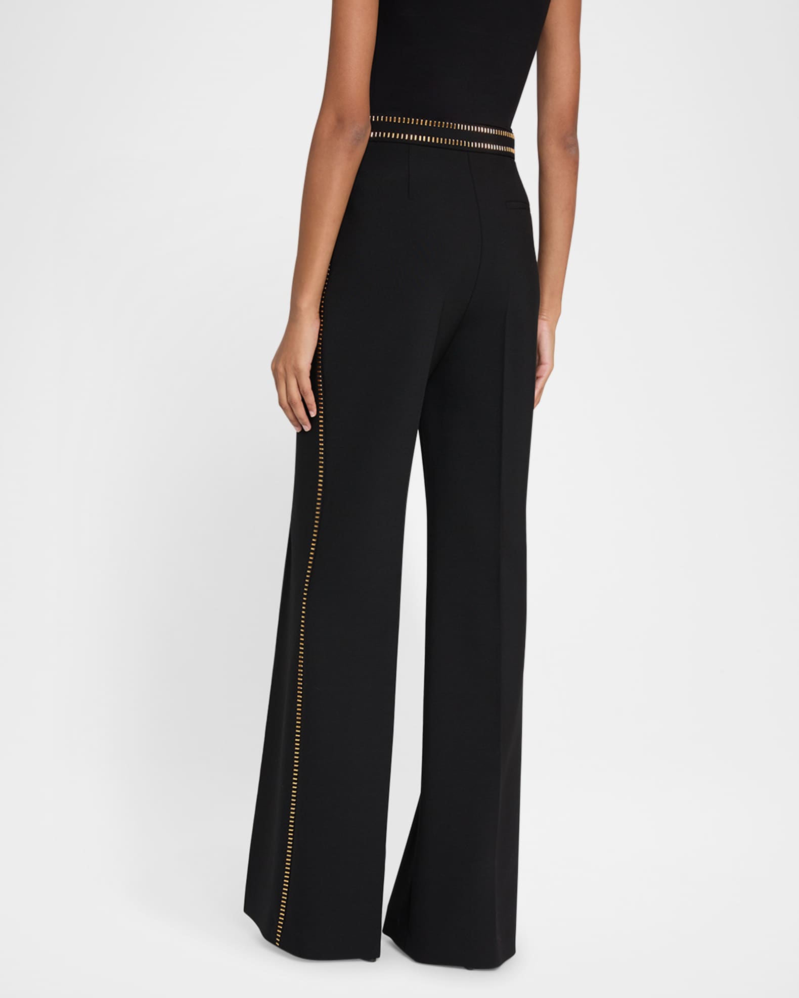 Elie Saab Embellished Wide-Leg Cady Pants | Neiman Marcus