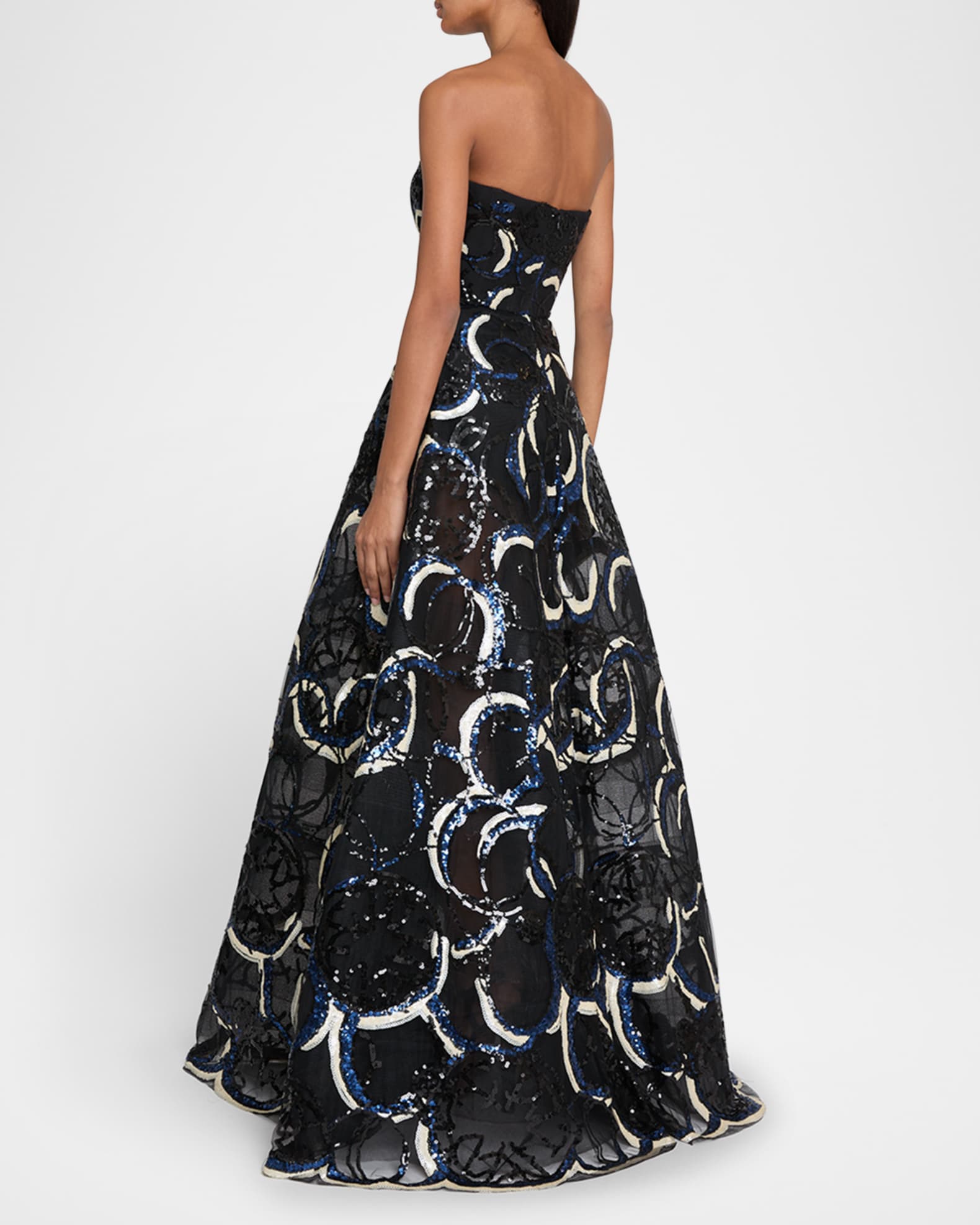 Elie Saab Sequined Tulle Strapless Gown | Neiman Marcus