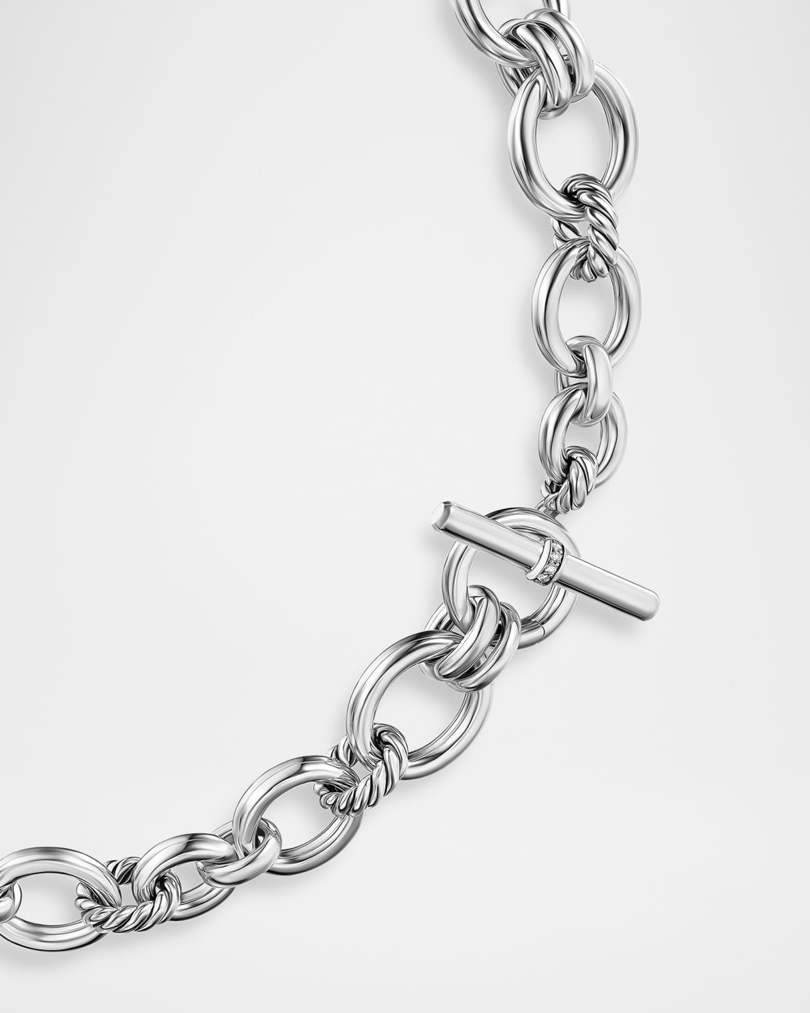 David Yurman DY Mercer Chain Necklace with Diamonds in Silver, 20mm ...