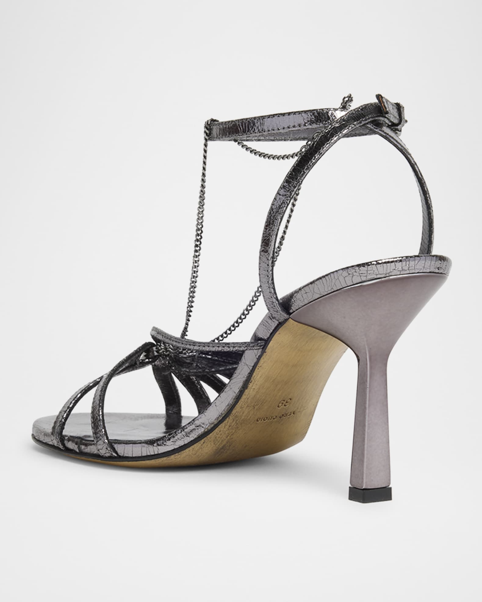 Golden Goose Nico Strappy Metallic Ankle-Chain Sandals | Neiman Marcus