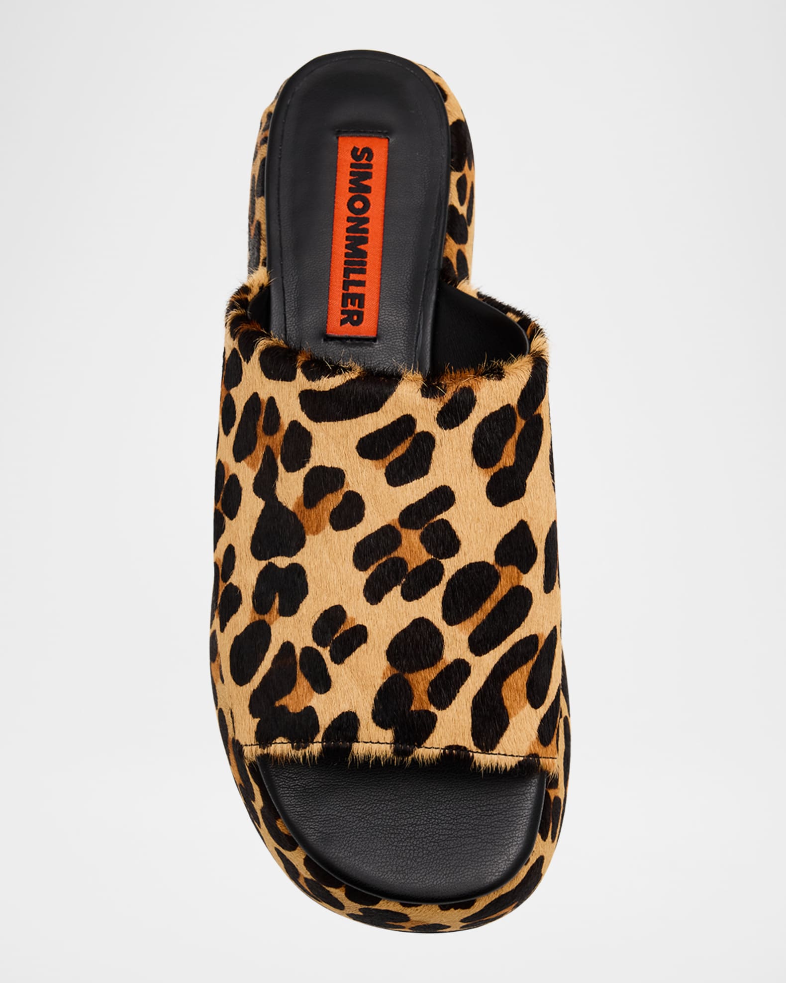 SIMONMILLER Leopard-Print Faux Fur Platform Sandals | Neiman Marcus