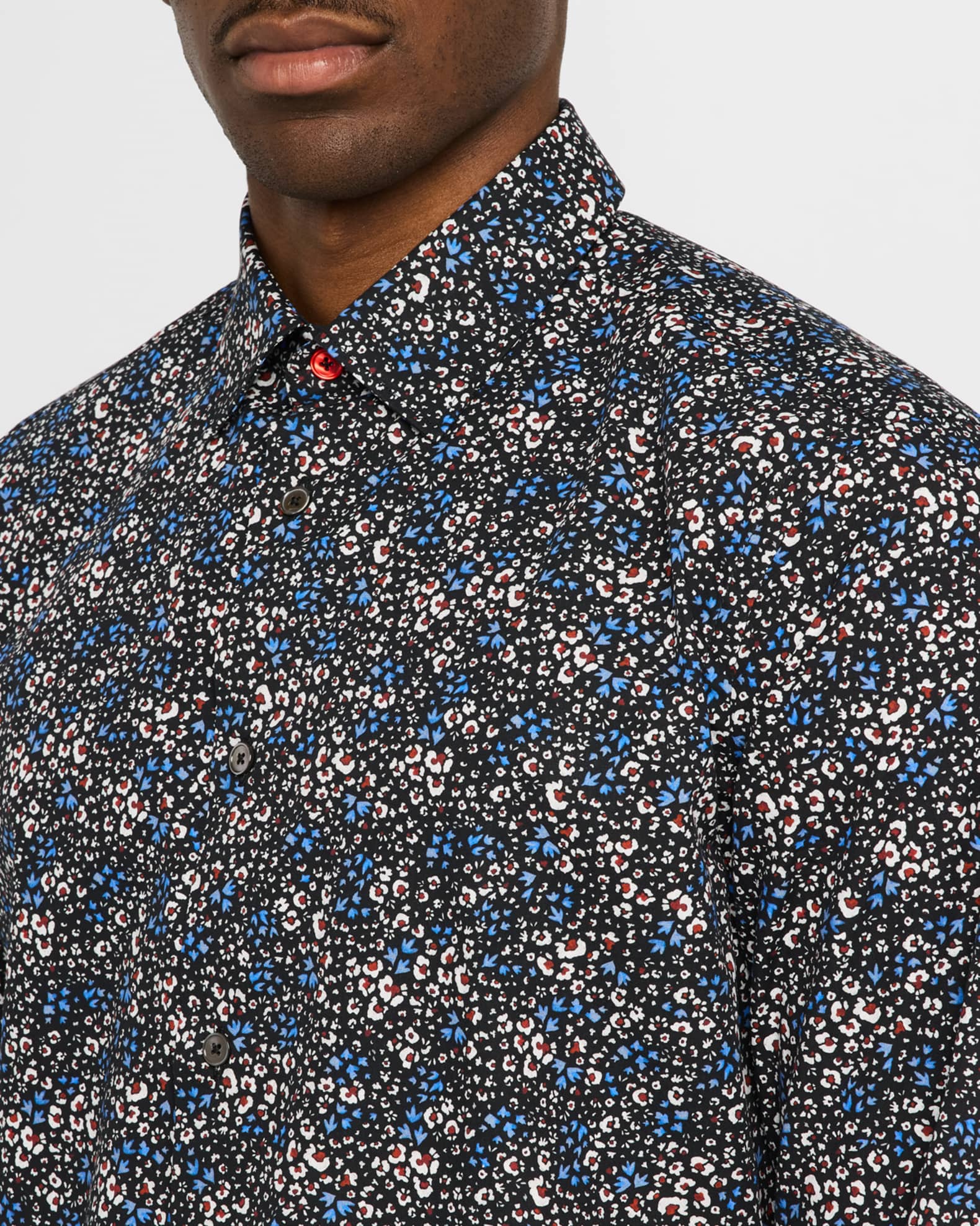 Paul Smith Men's Organic Cotton Floral Dress Shirt | Neiman Marcus