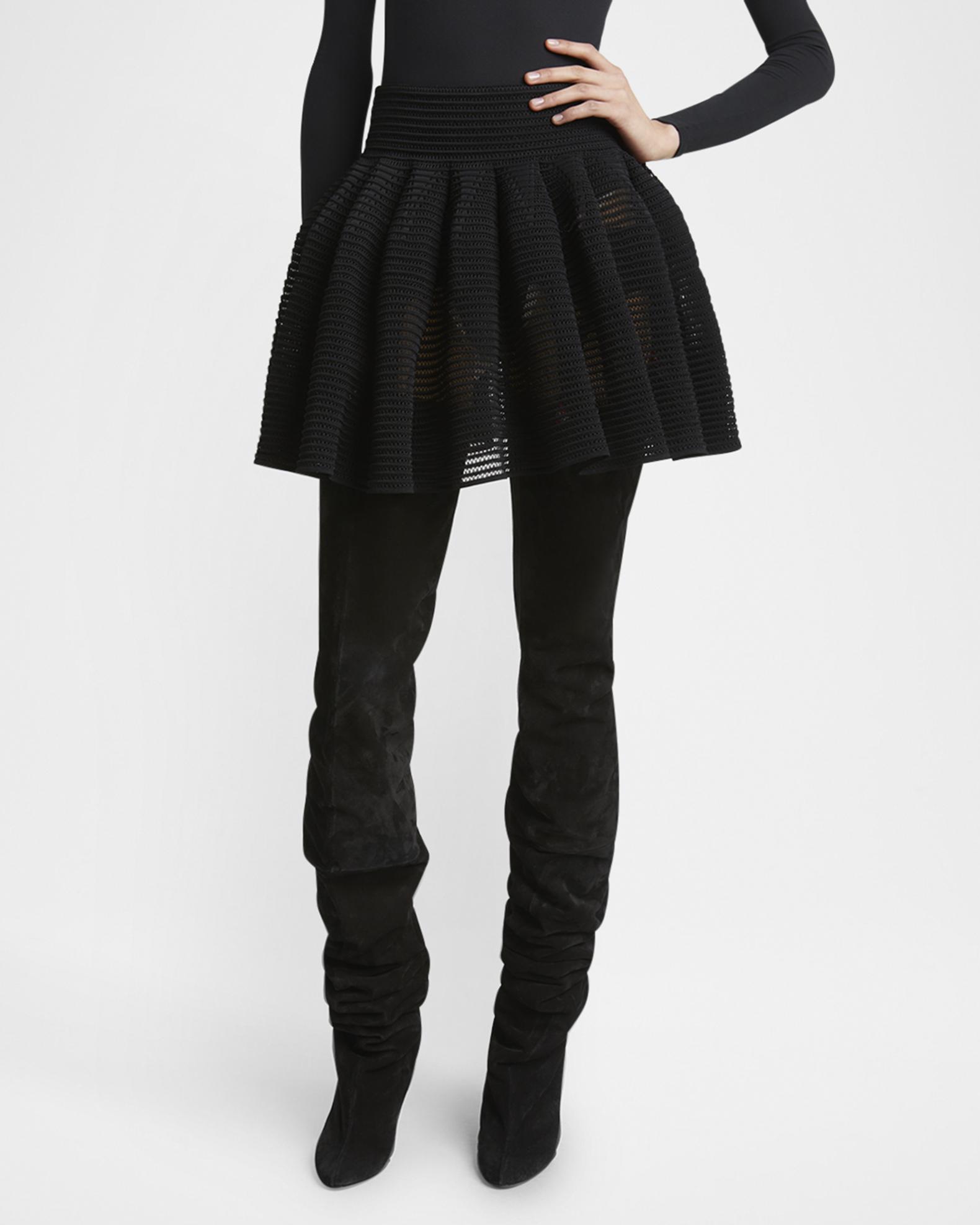 ALAIA Pleated Crinoline Mini Skirt | Neiman Marcus