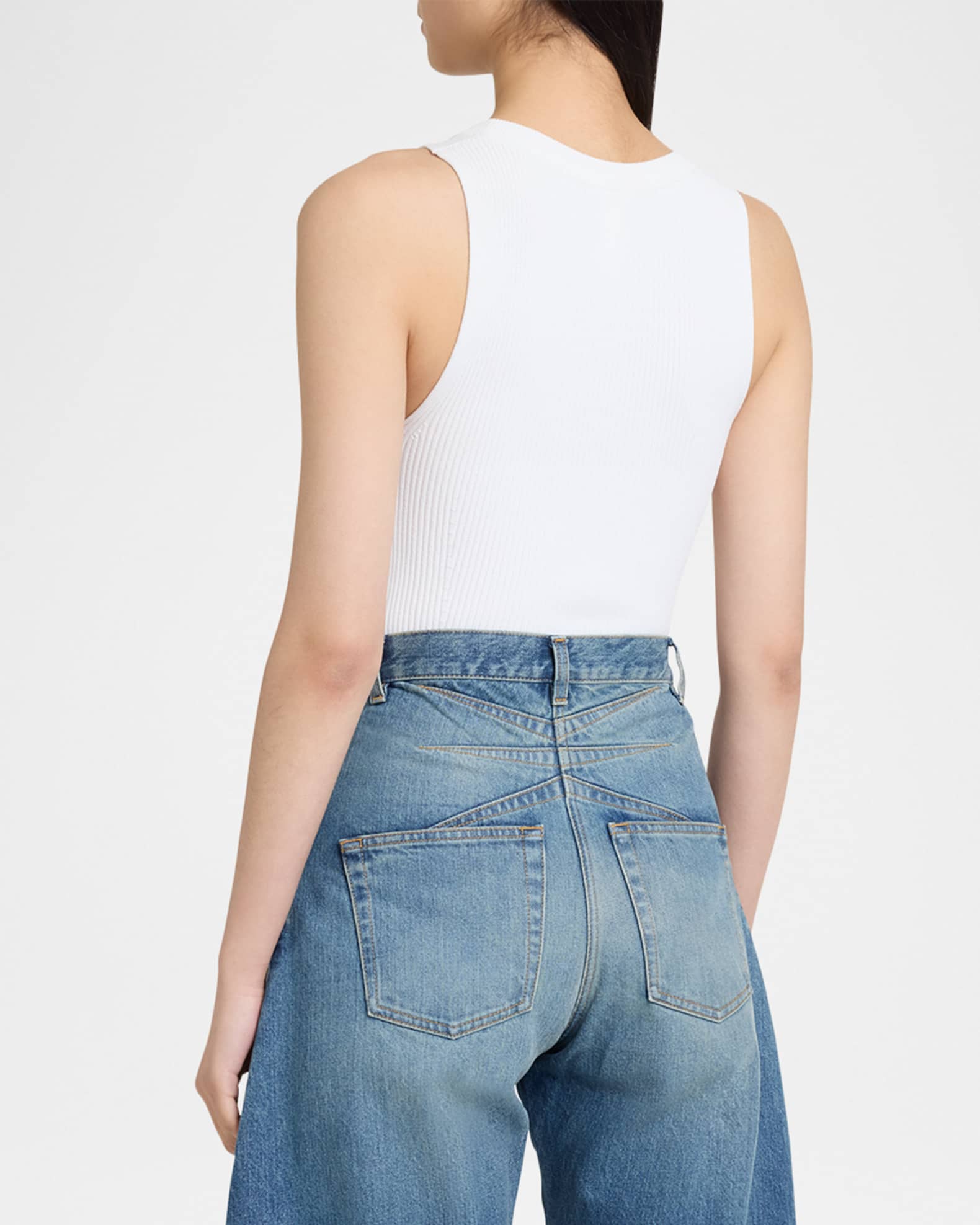 ALAIA Sleeveless Tank Bodysuit | Neiman Marcus