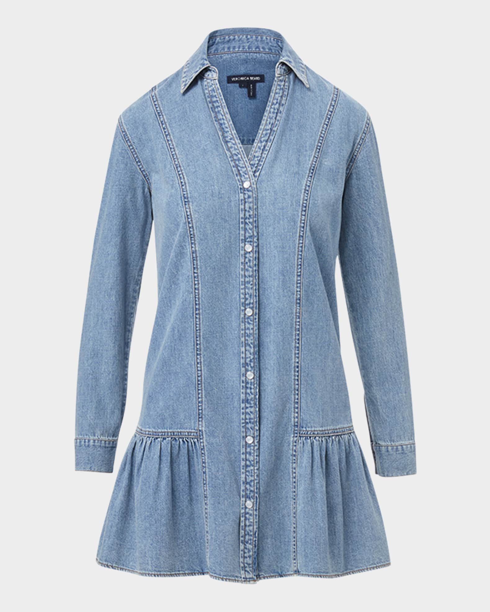 Veronica Beard Catherine Long-Sleeve Denim Shirtdress | Neiman Marcus