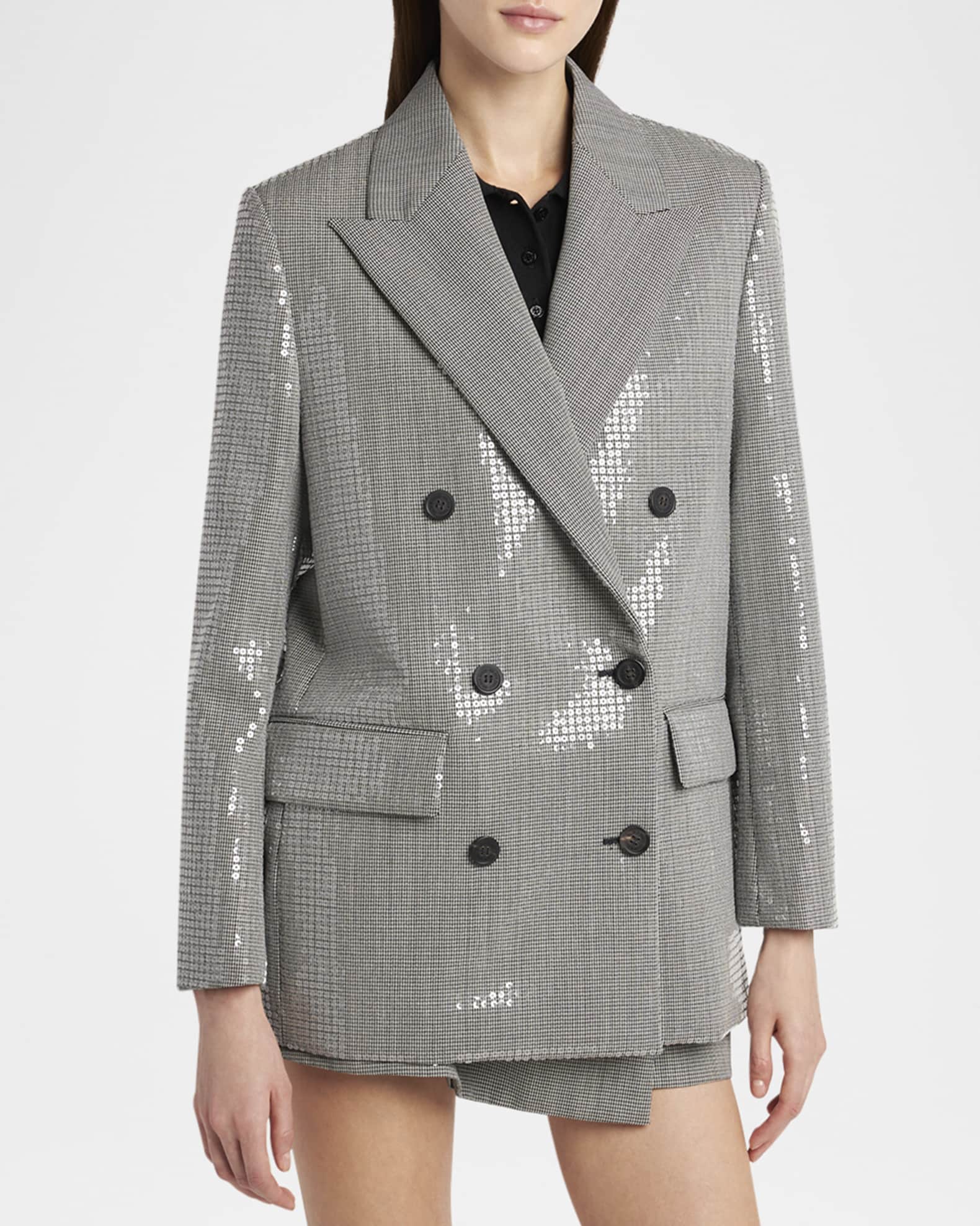 Golden Goose Journey Sequined Houndstooth Boyfriend Jacket | Neiman Marcus