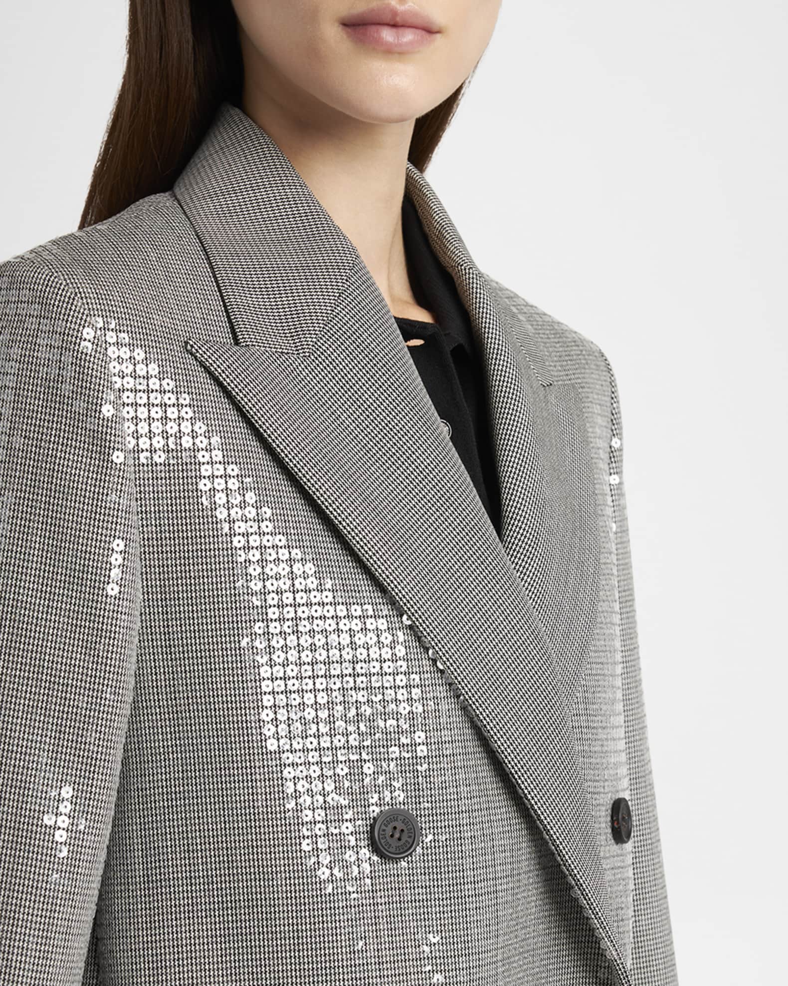 Golden Goose Journey Sequined Houndstooth Boyfriend Jacket | Neiman Marcus