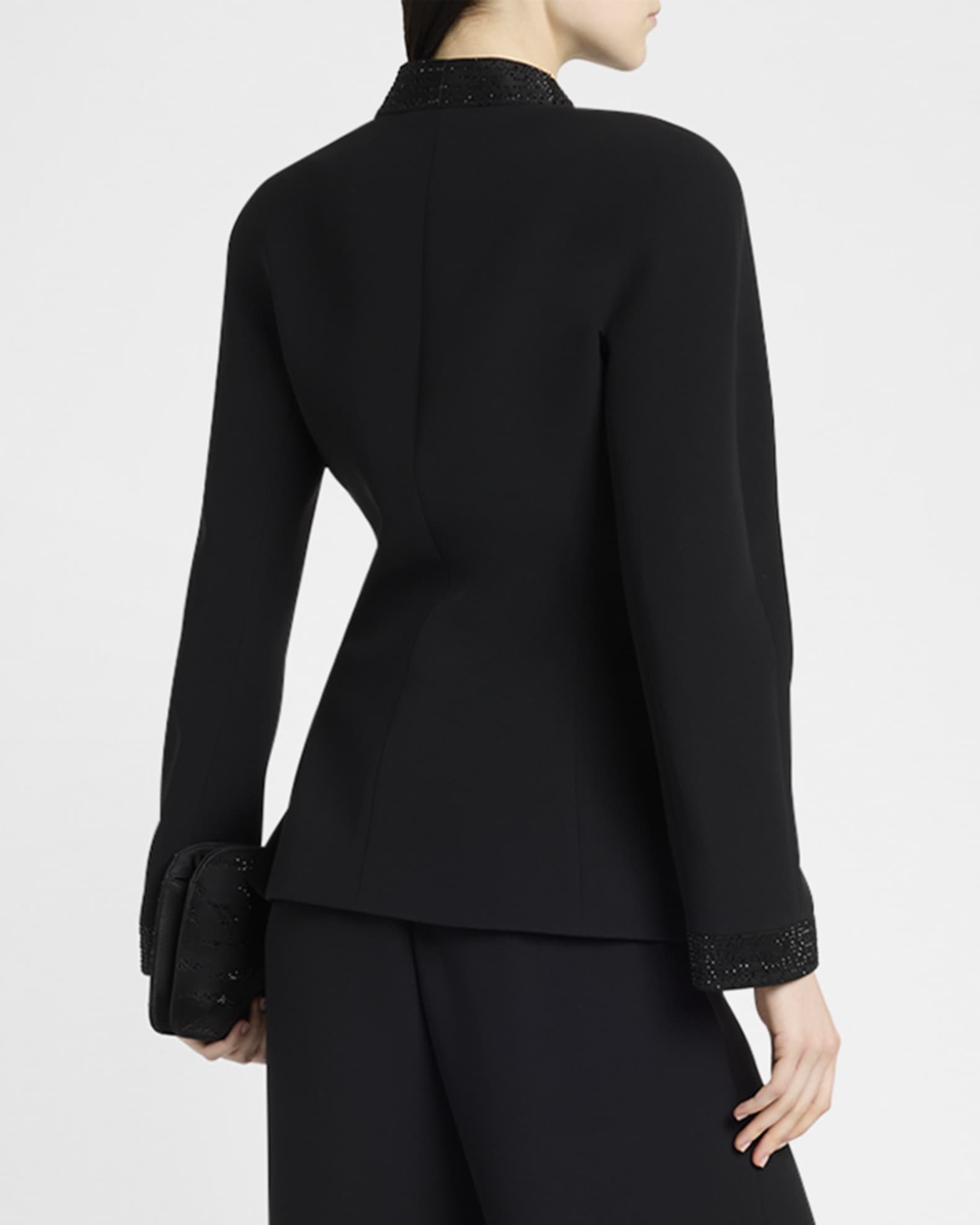 Giorgio Armani Strass Lapel Double-Breasted Asymmetric Jacket | Neiman ...