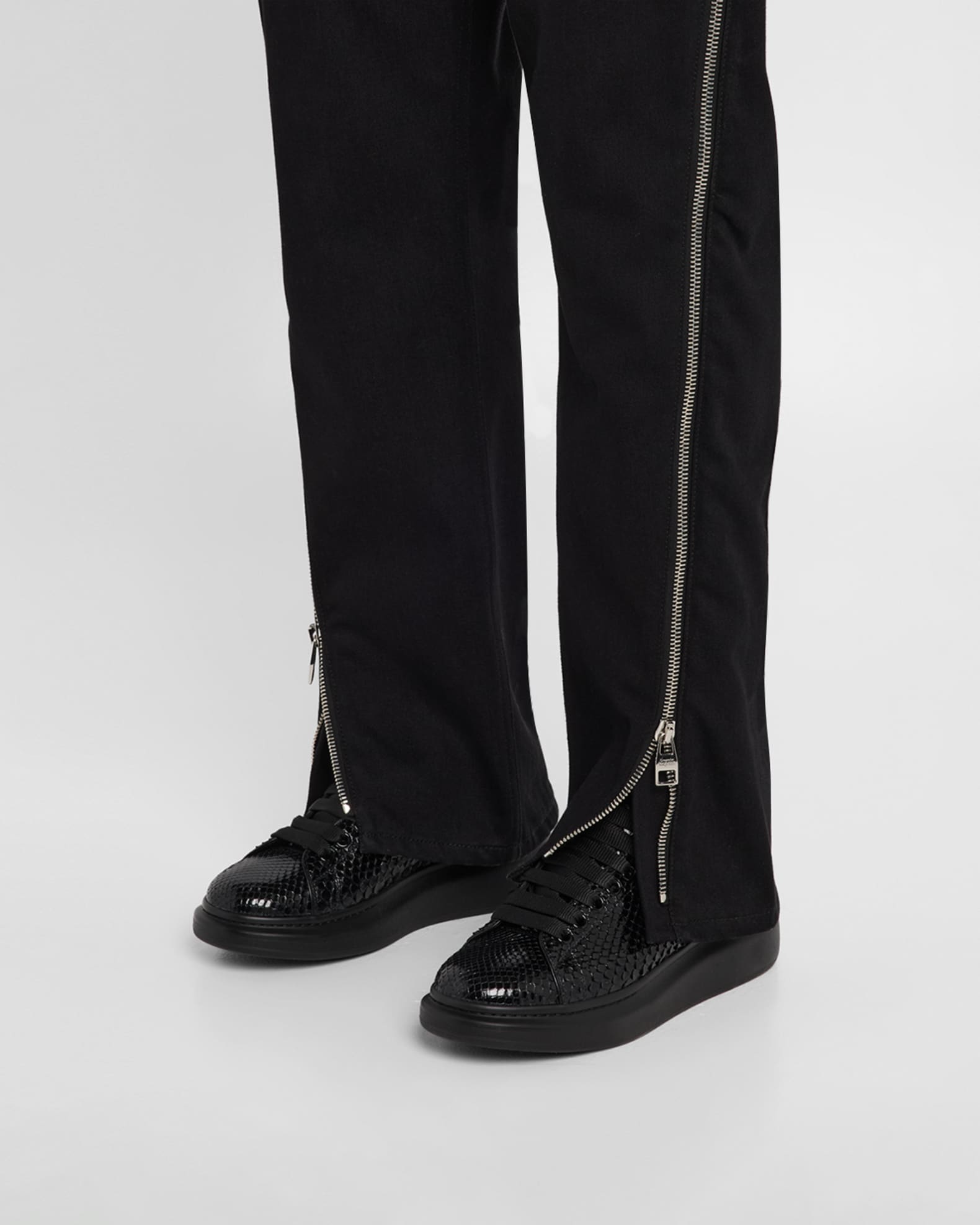 McQueen Men's Python Oversized Sneakers | Neiman Marcus