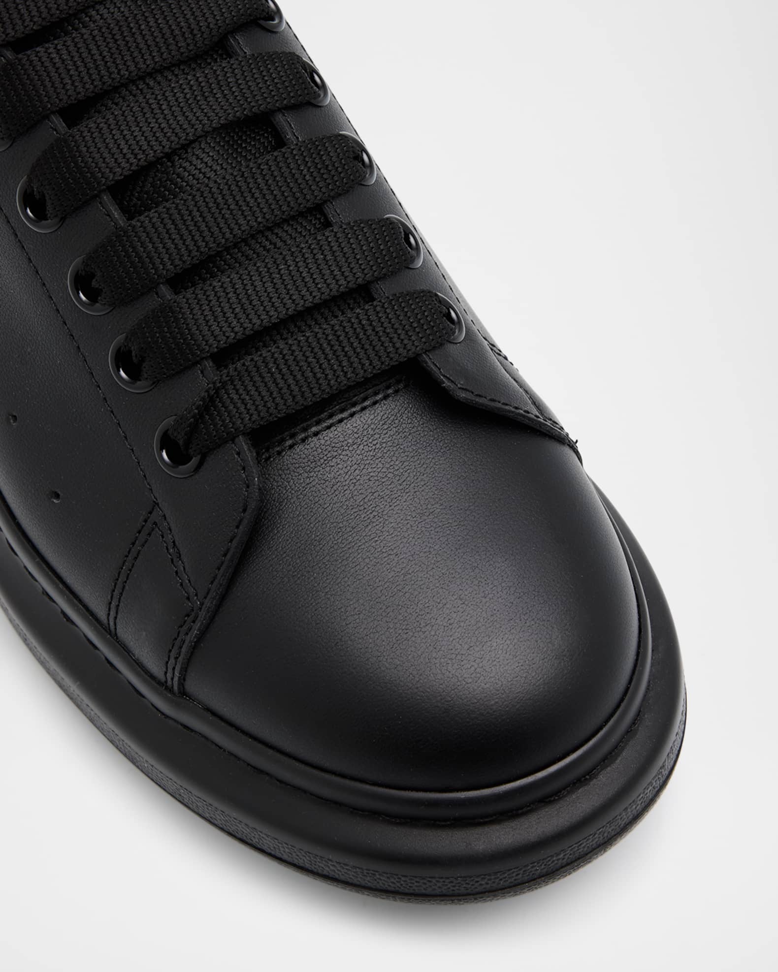 McQueen Men's Leather and Python Oversized Sneakers | Neiman Marcus