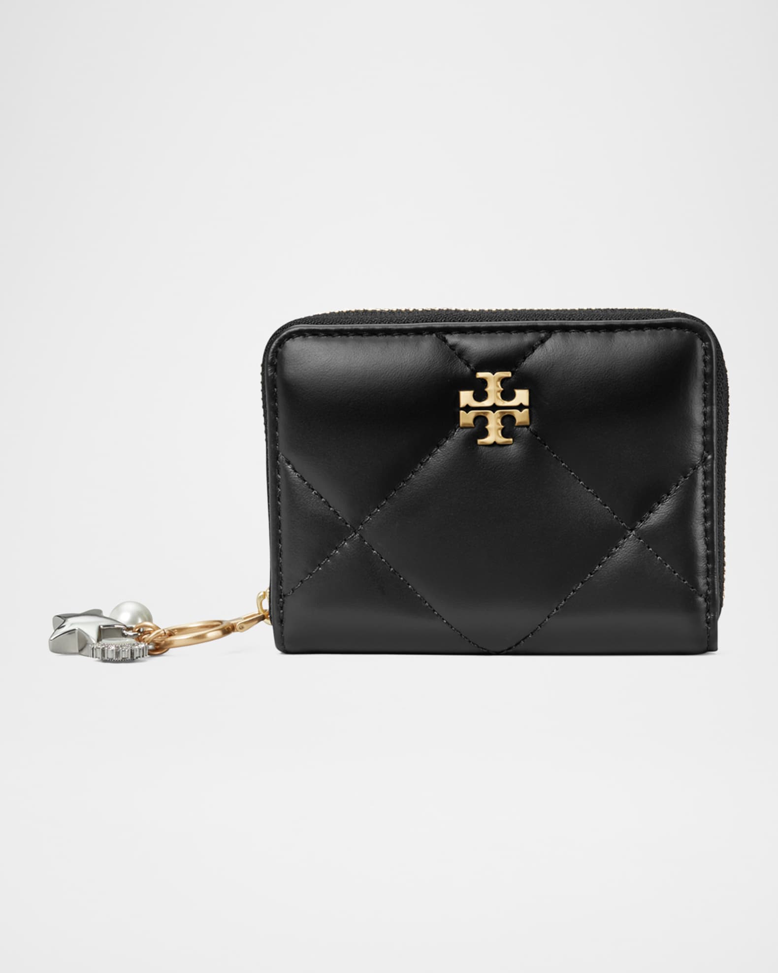 Tory Burch Kira Small Charm Quilted Leather Wallet | Neiman Marcus