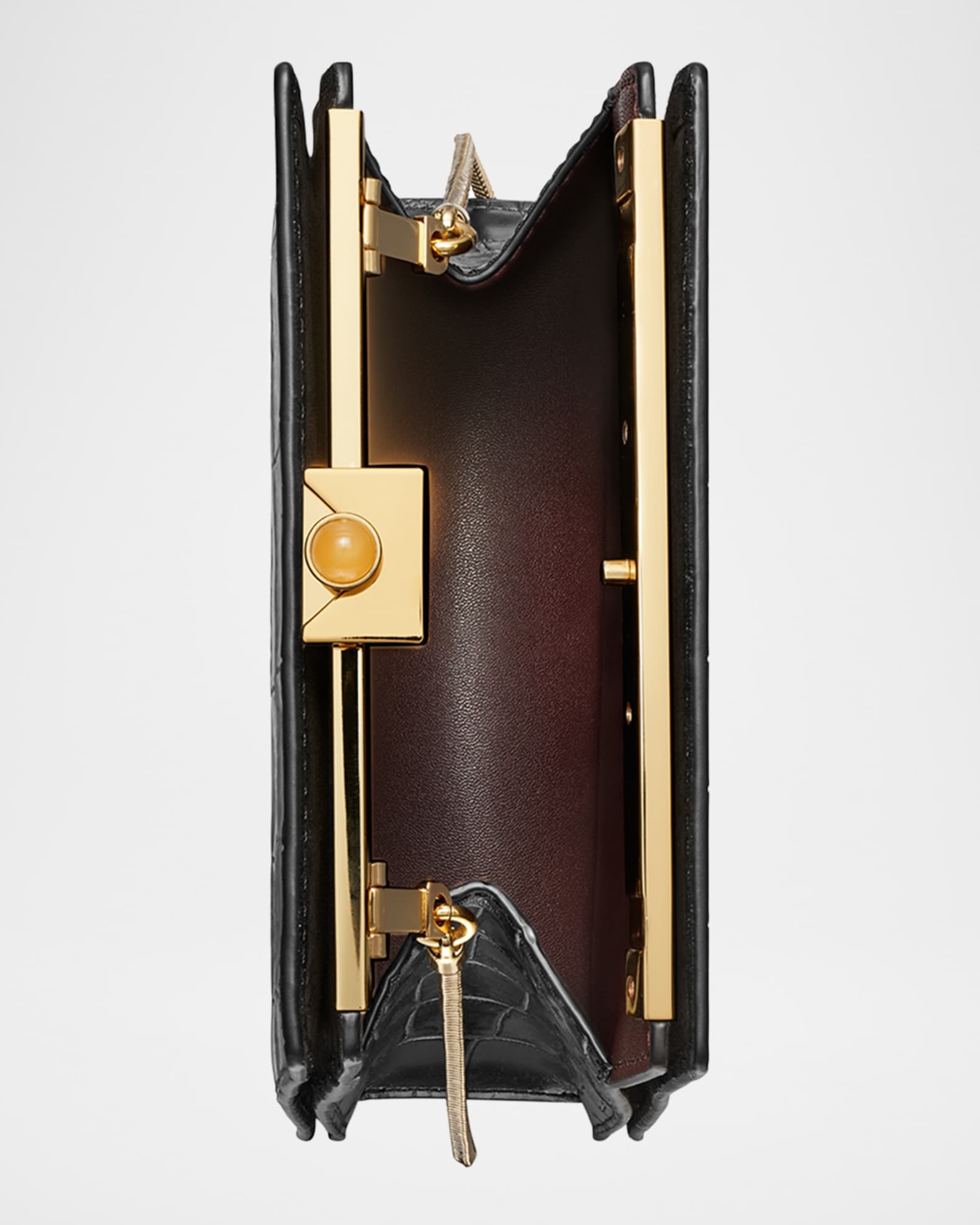 Tory Burch Mini Croc-Embossed Leather Shoulder Bag | Neiman Marcus