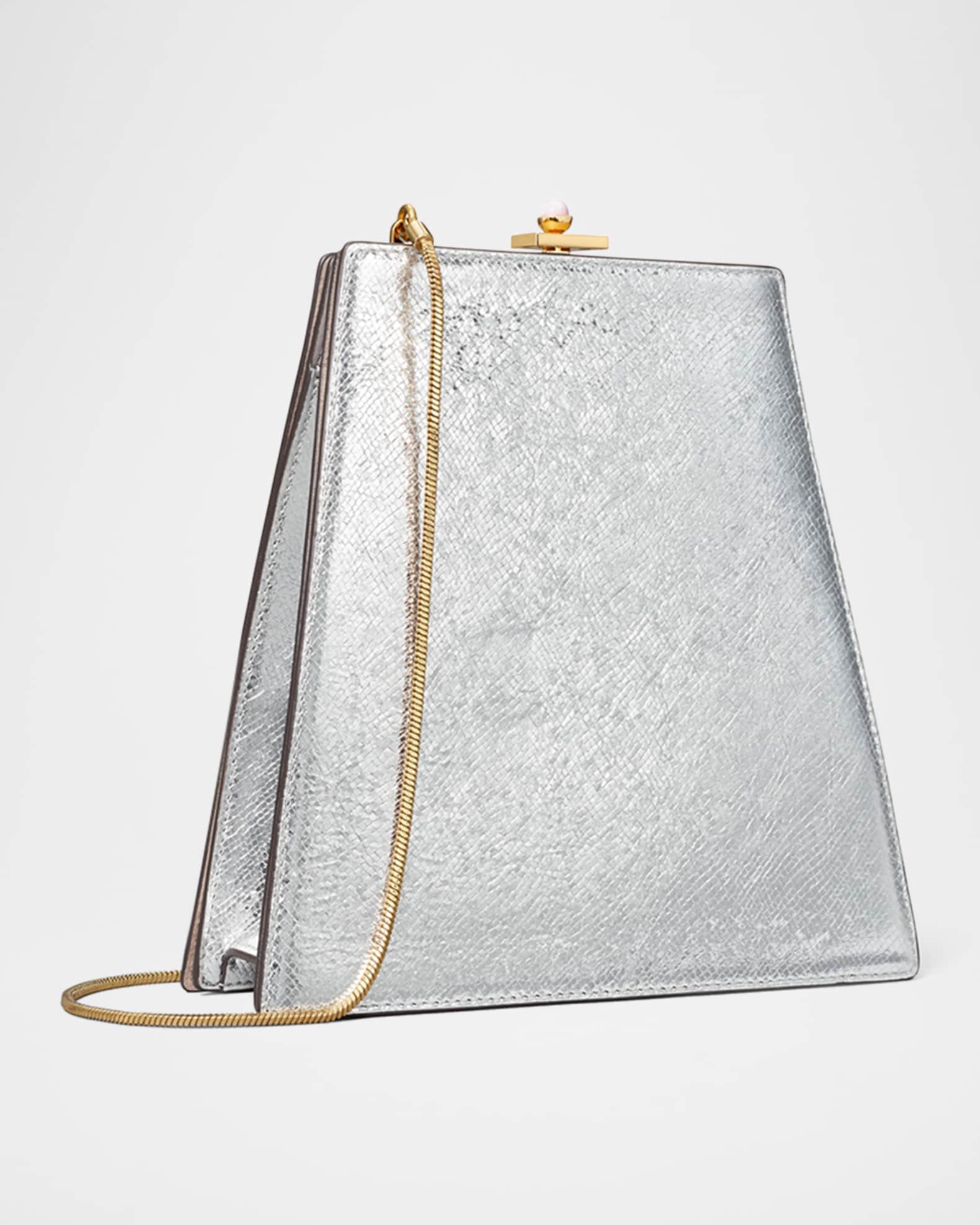 Tory Burch Mini Crushed Metallic Shoulder Bag | Neiman Marcus
