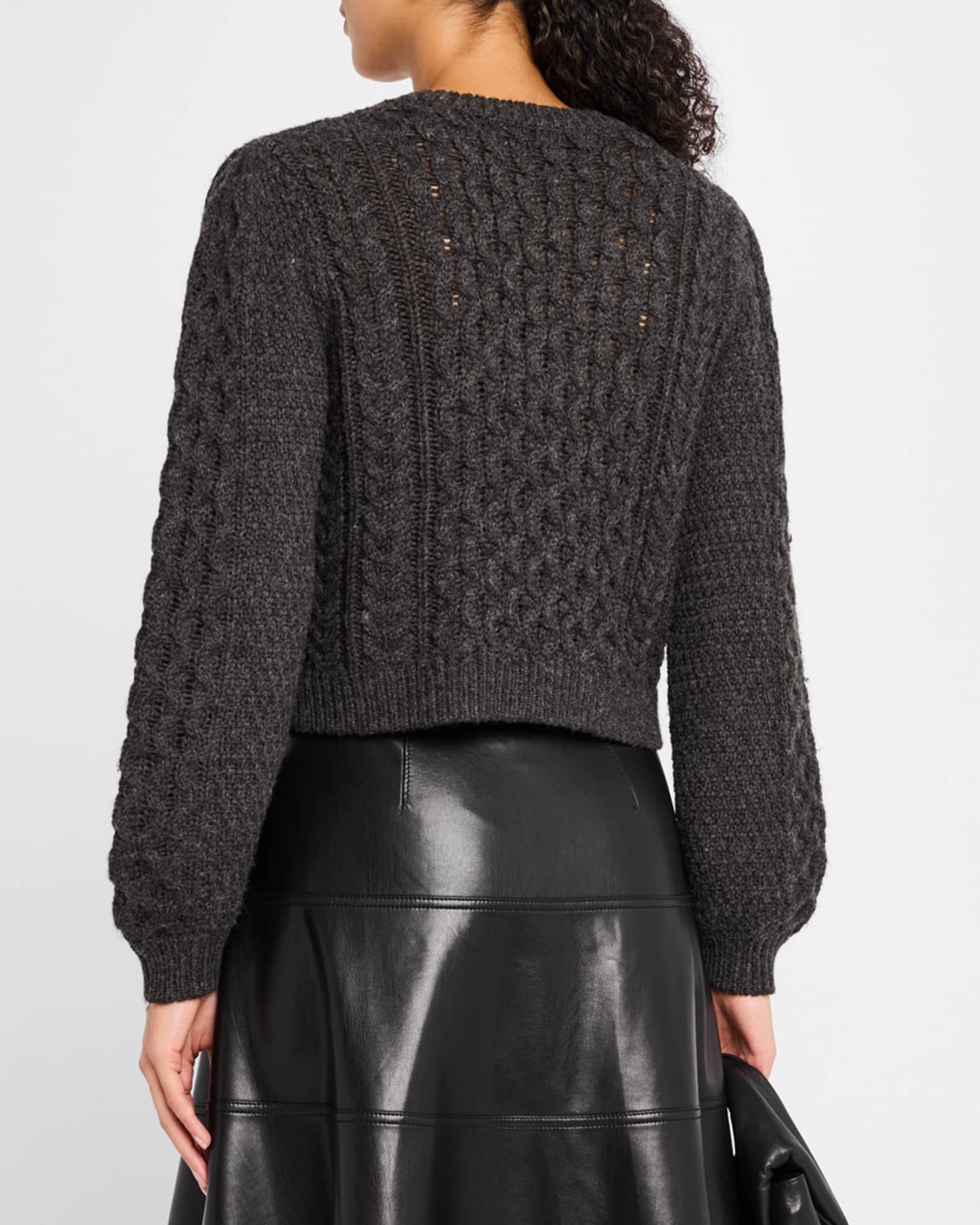 Cinq a Sept Joelle Embellished Cable-Knit Cardigan | Neiman Marcus
