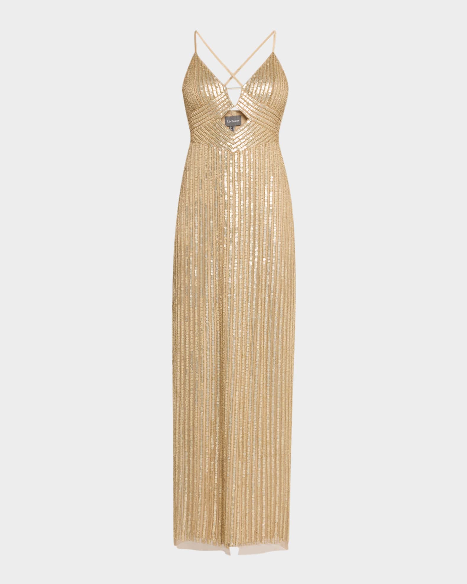 Liv Foster Madelyn Cutout Bead & Sequin Gown | Neiman Marcus