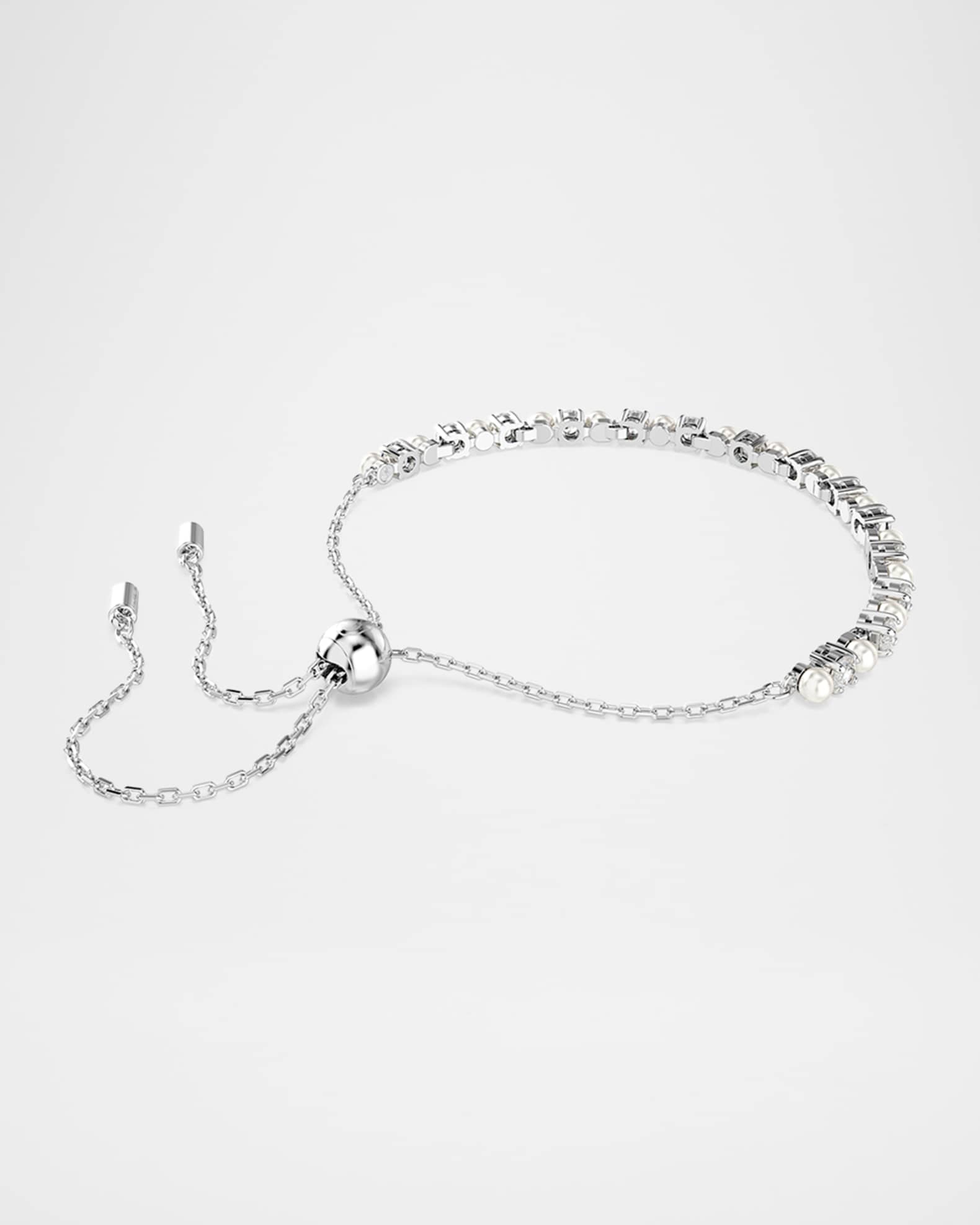 SWAROVSKI Matrix Rhodium Plated Crystal Pearl and Prong Set Zirconia Bracelet Neiman Marcus