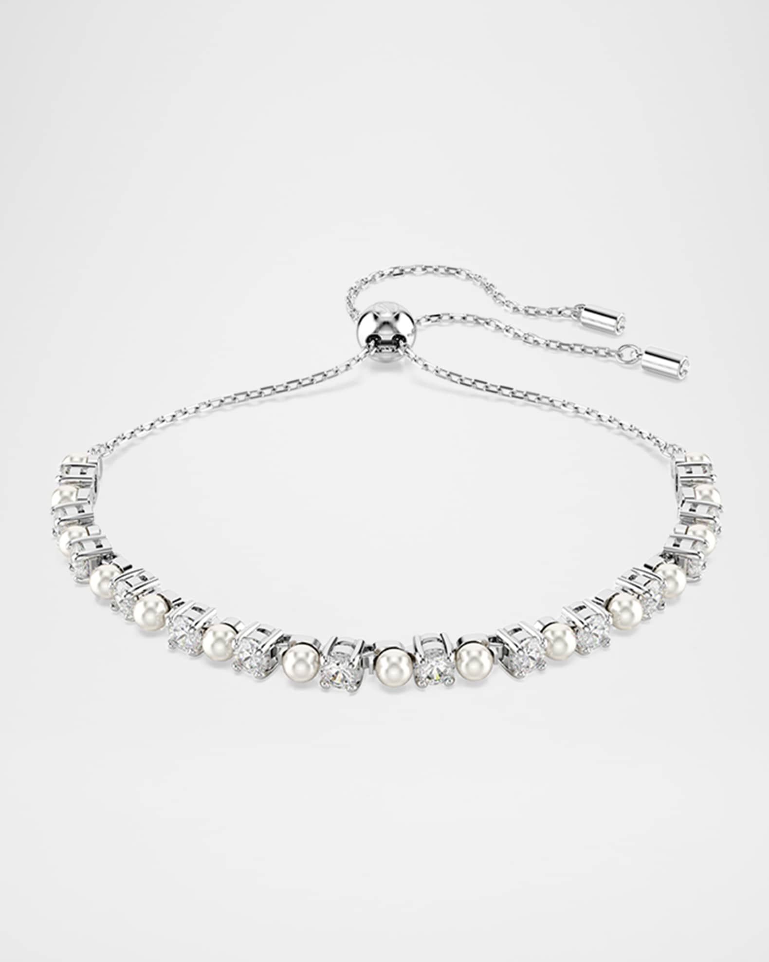SWAROVSKI Matrix Rhodium-Plated Crystal Pearl and Prong-Set Zirconia ...