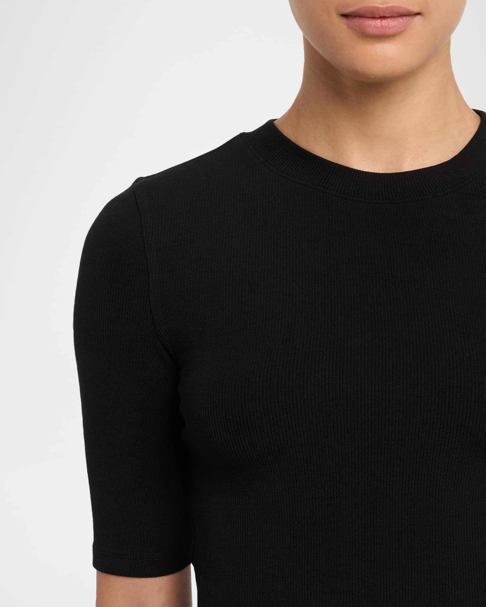 Ribbed Crewneck Tee | Neiman Marcus