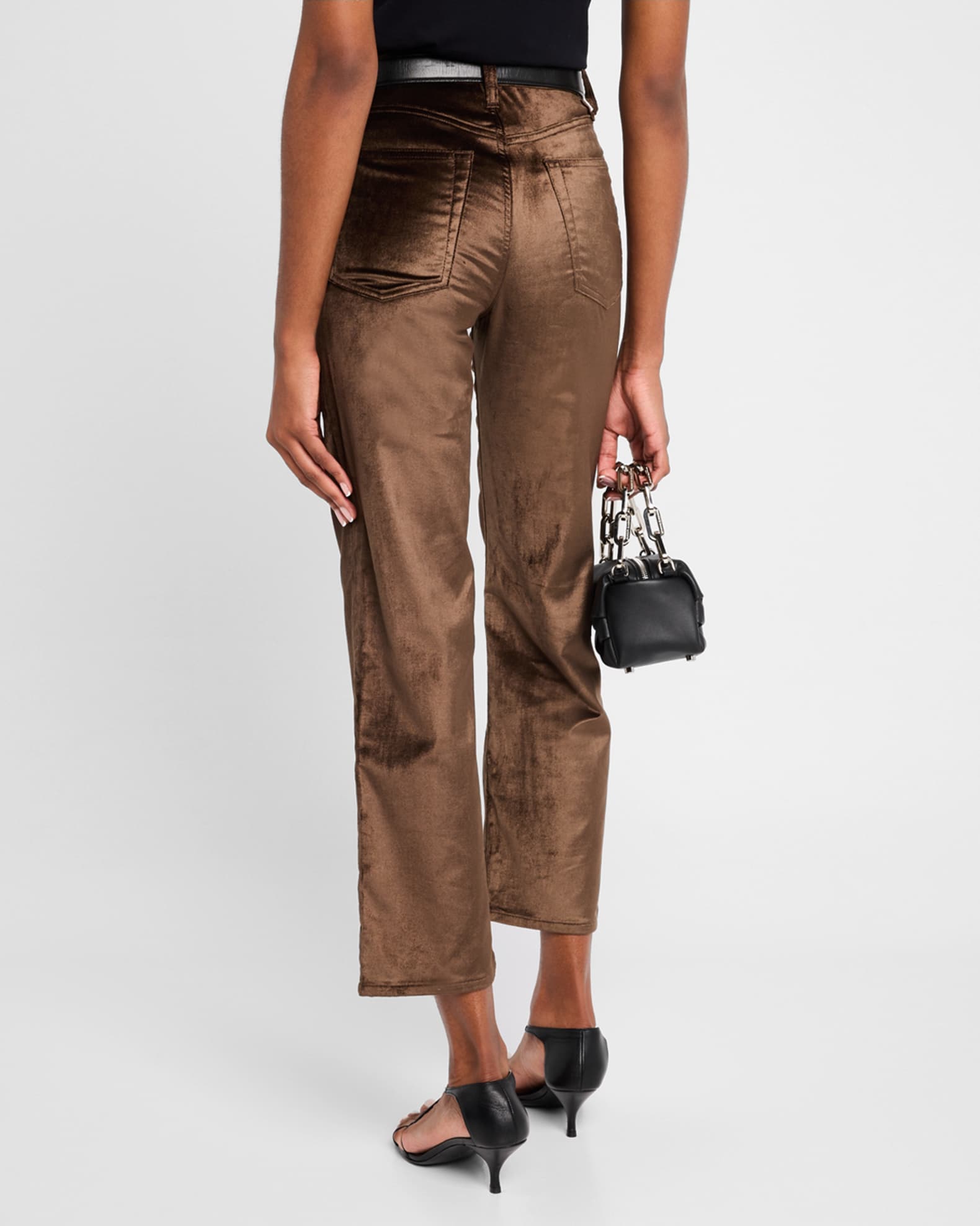 FRAME Le Sleek Straight Velvet Jeans | Neiman Marcus