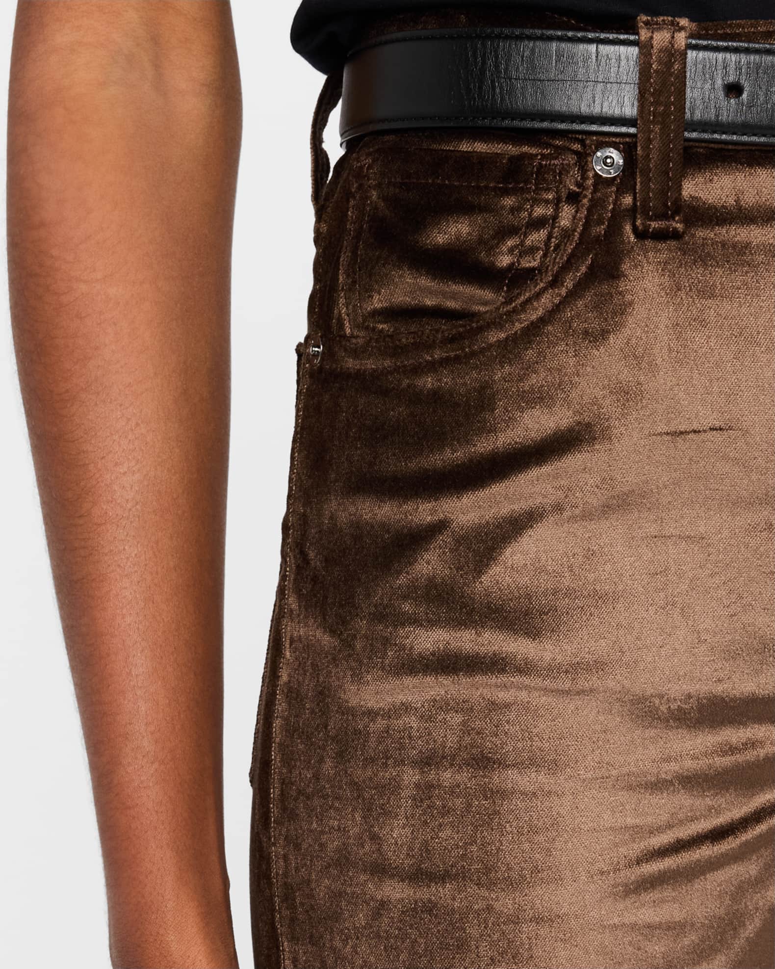 FRAME Le Sleek Straight Velvet Jeans | Neiman Marcus