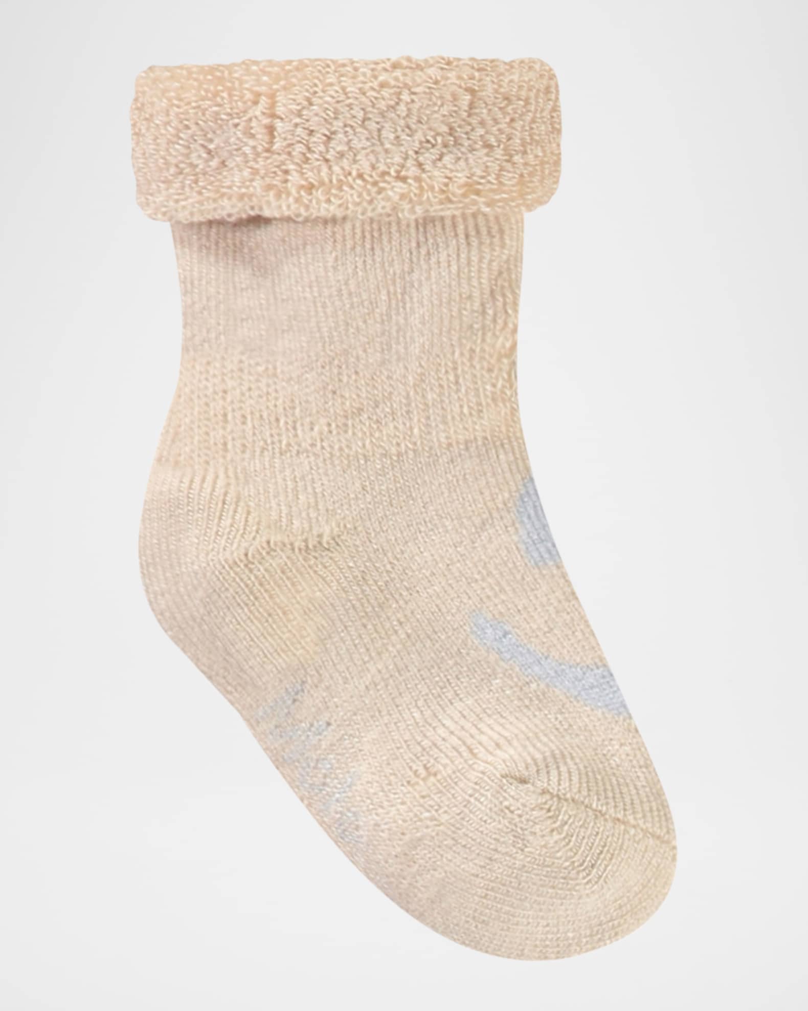 Molo Kid's Nodda Happy Face Intarsia Socks | Neiman Marcus