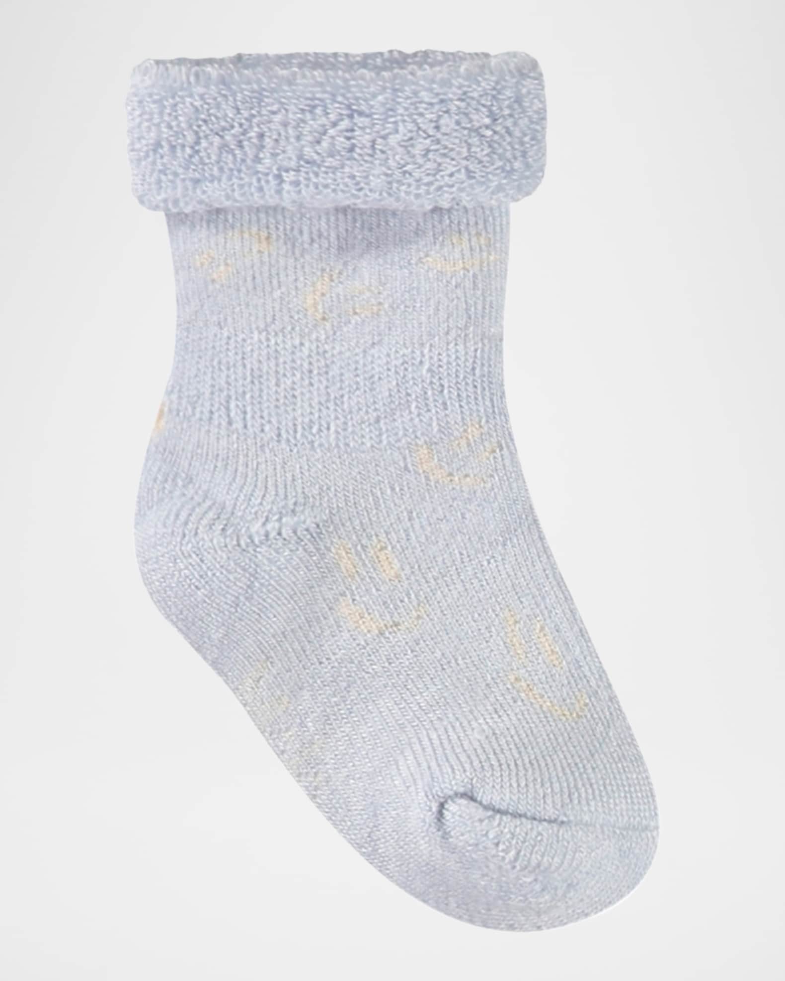 Molo Kid's Nodda Happy Face Intarsia Socks | Neiman Marcus