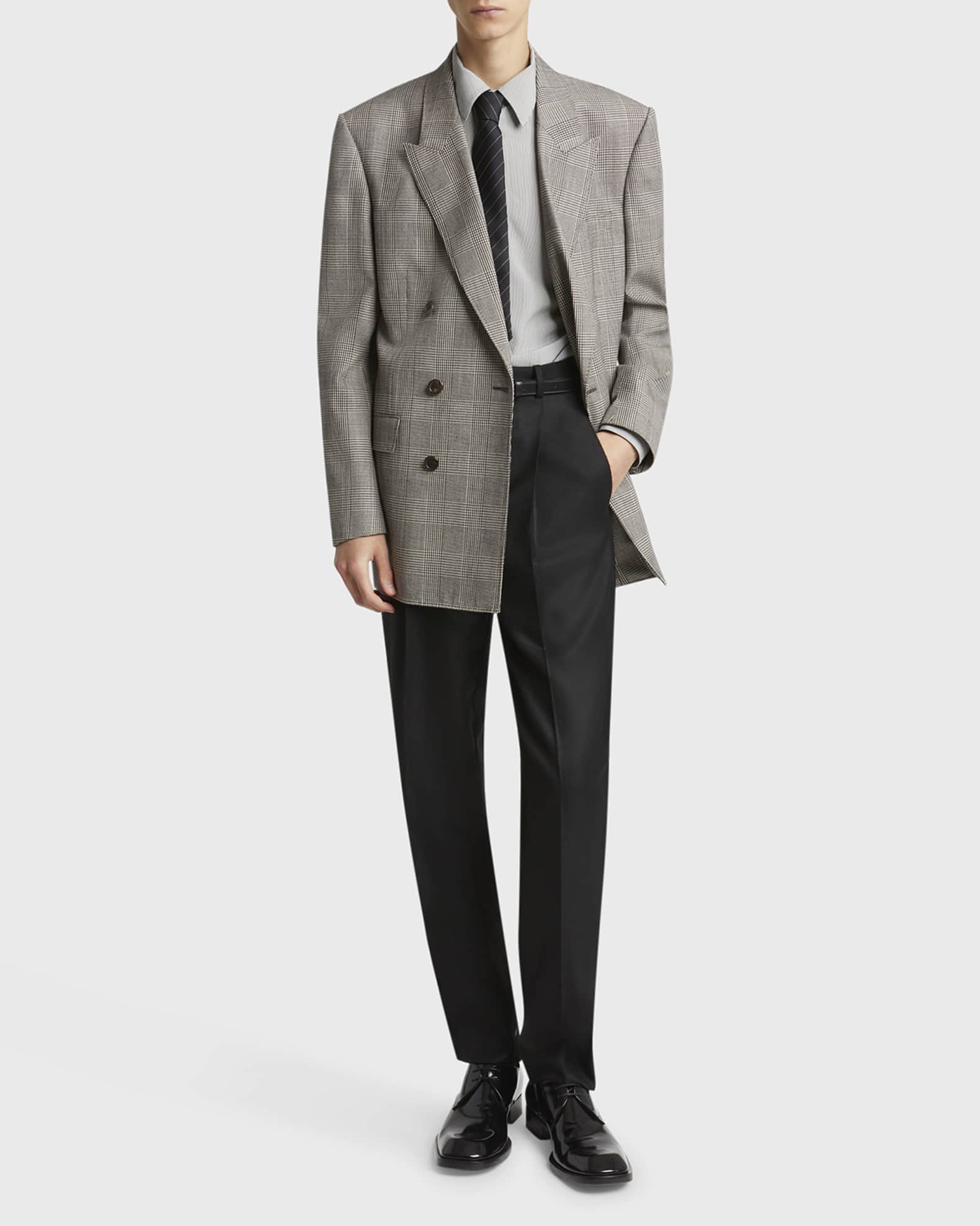Saint Laurent Men's Double-Breasted Relaxed Blazer | Neiman Marcus