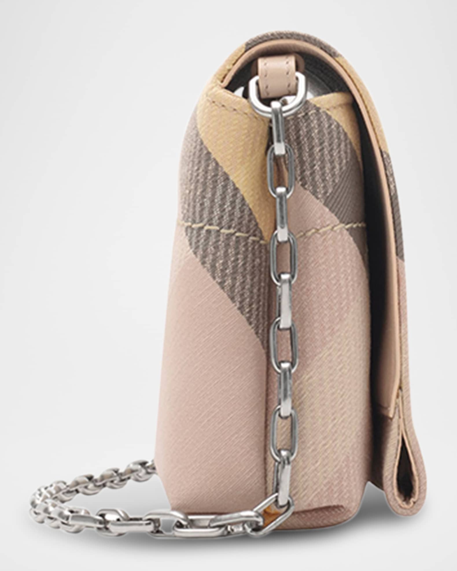Burberry Snip Mini Check Jacquard Shoulder Bag | Neiman Marcus