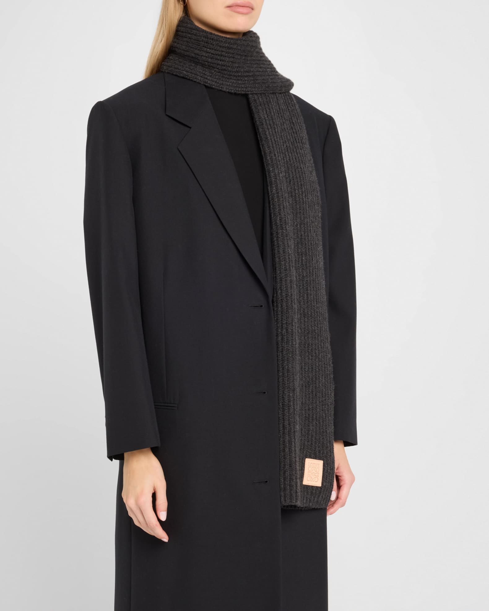 Loewe Cashmere-Blend Knitted Scard | Neiman Marcus