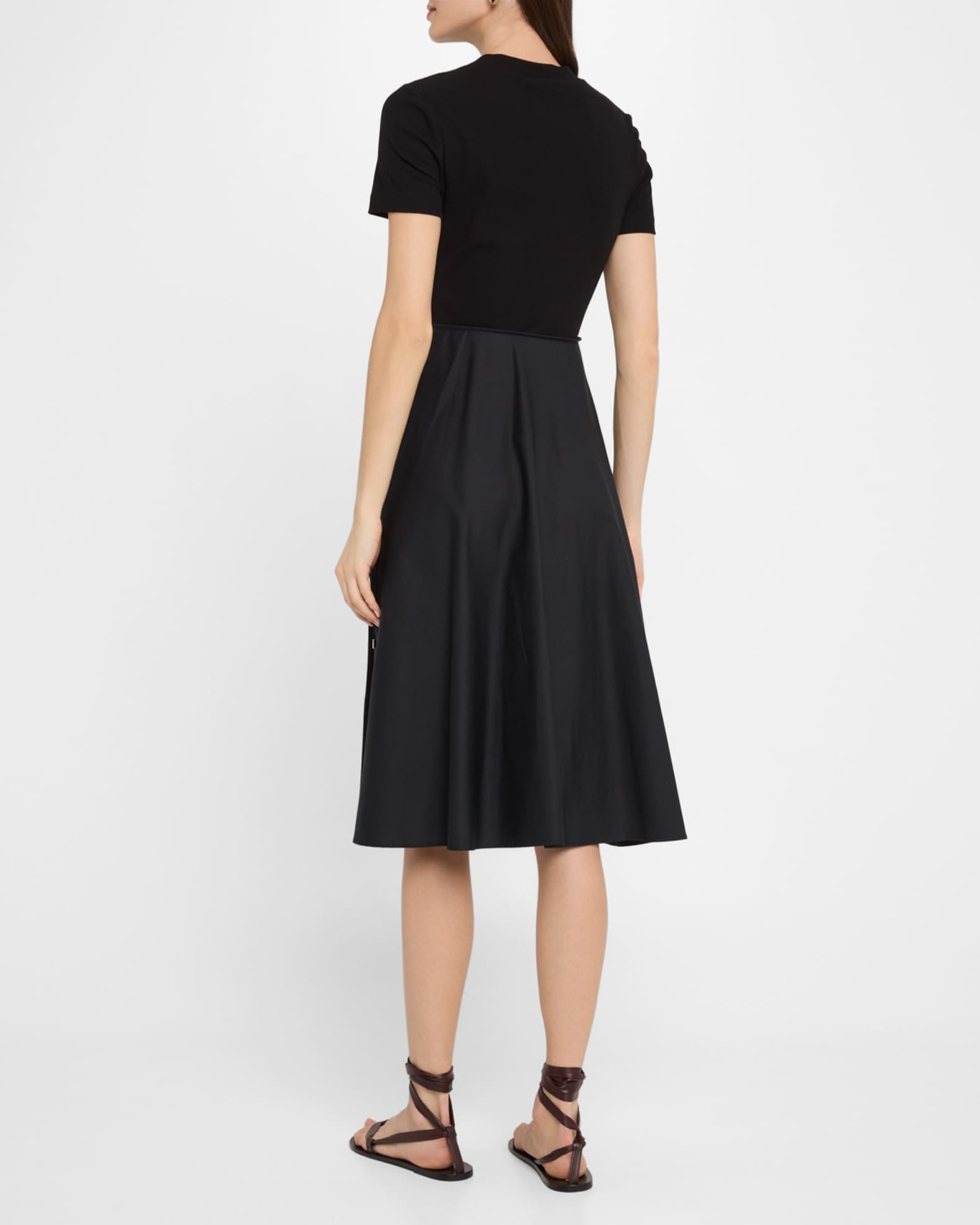 Rosetta Getty Short-Sleeve Apron Wrap T-Shirt Dress | Neiman Marcus
