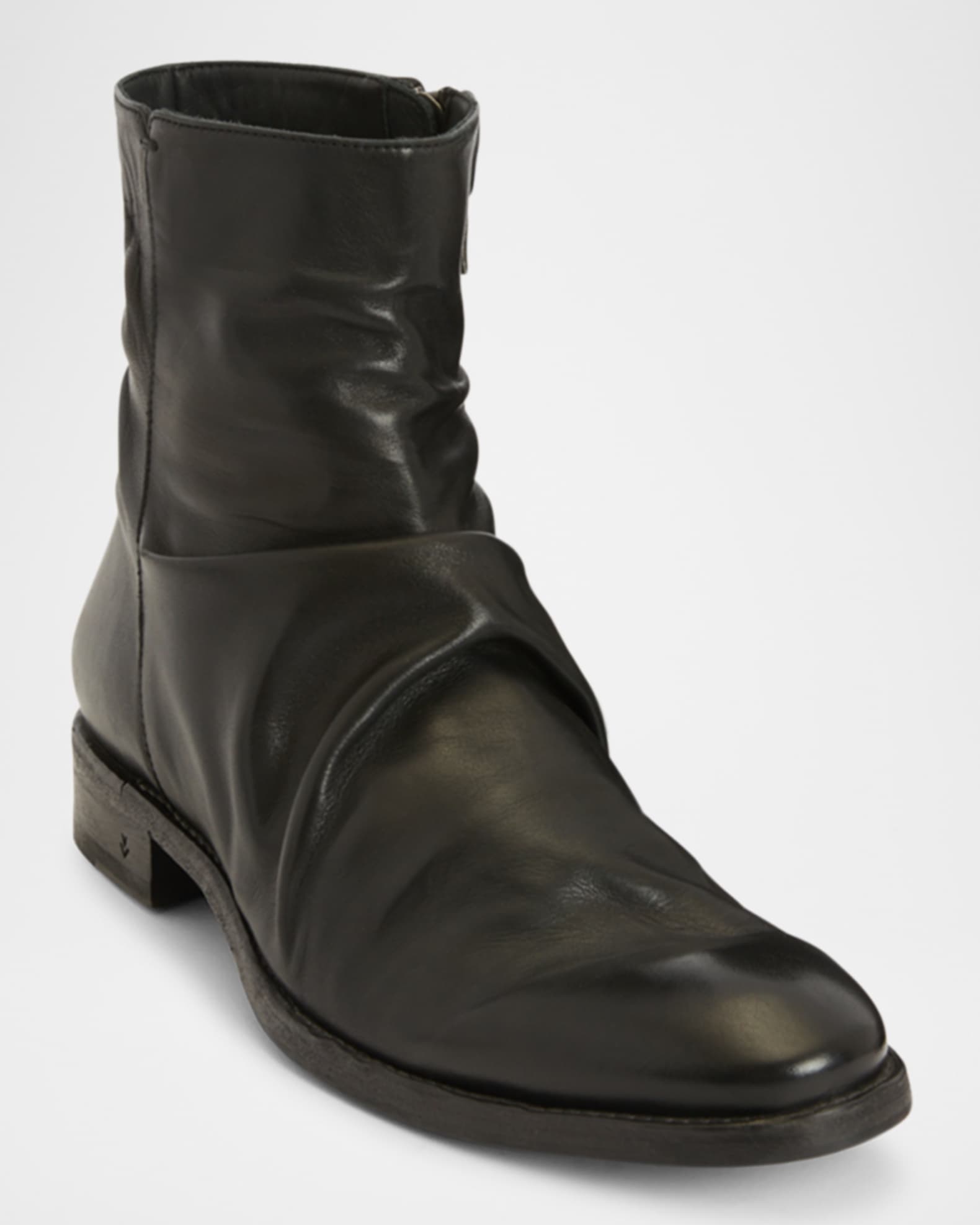John Varvatos Men's Morrison Sharpei Leather Zip Ankle Boots | Neiman ...