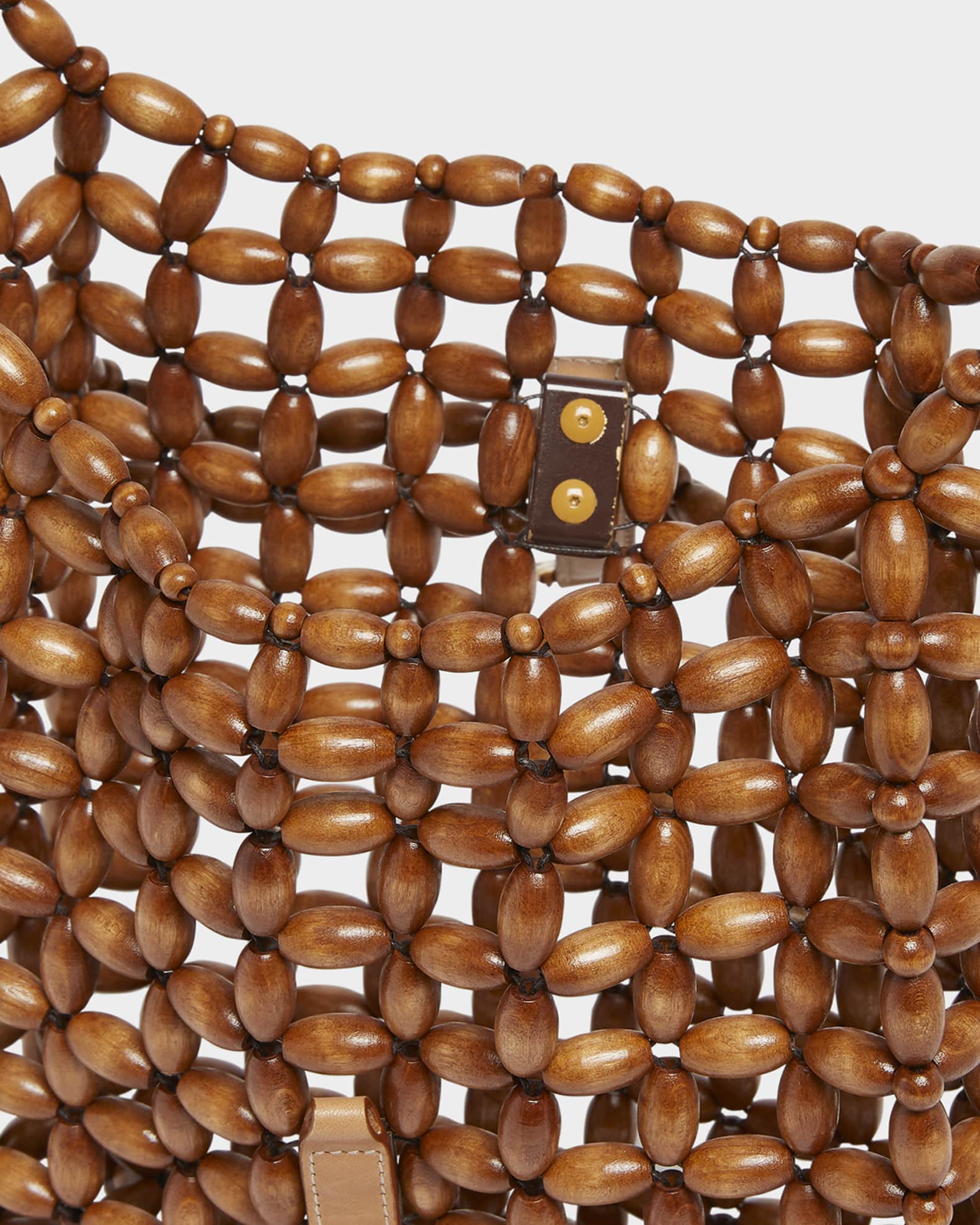 Saint Laurent Le 5 A 7 Beaded Wood Hobo Bag | Neiman Marcus