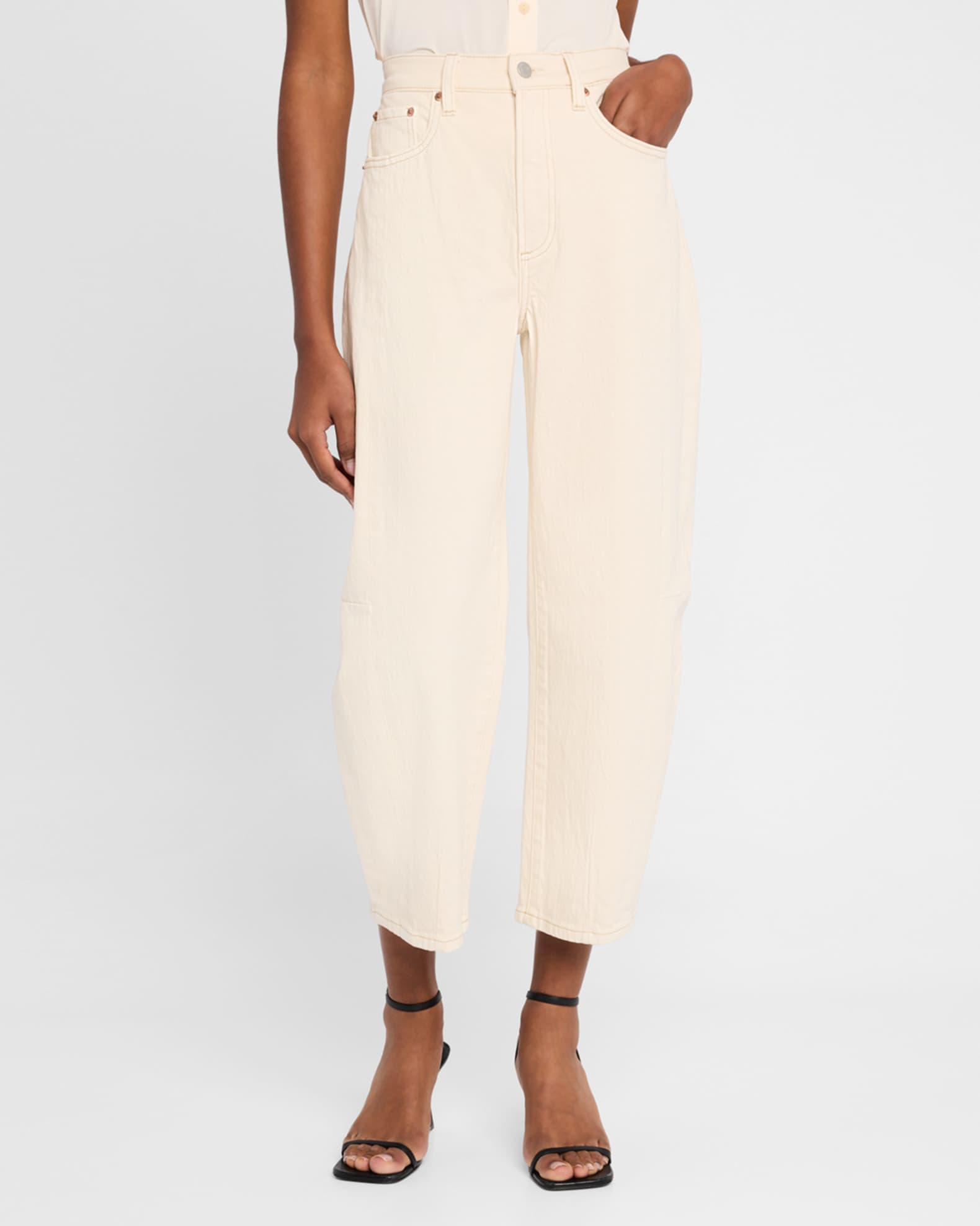 PISTOLA Eli High-Rise Arched-Leg Jeans | Neiman Marcus