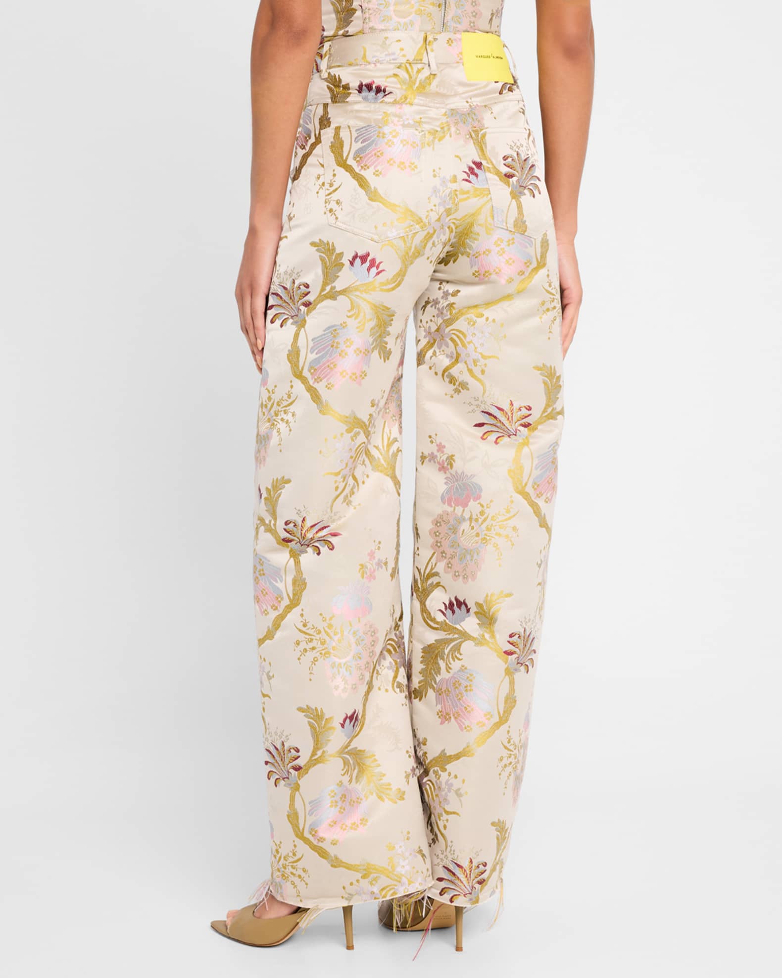 Marques'Almeida Satin Brocade Trousers | Neiman Marcus