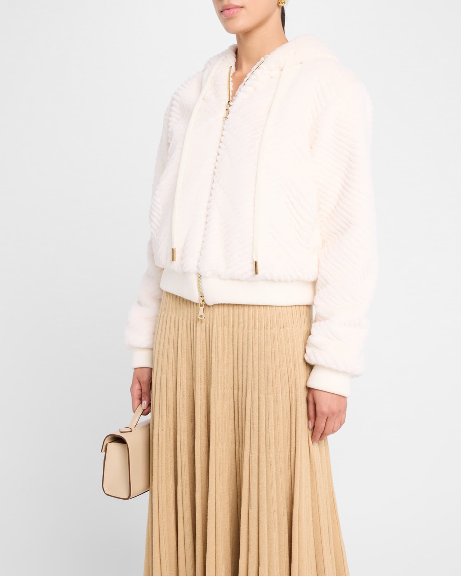 Le Superbe Superfur Chevron Zip Hoodie | Neiman Marcus