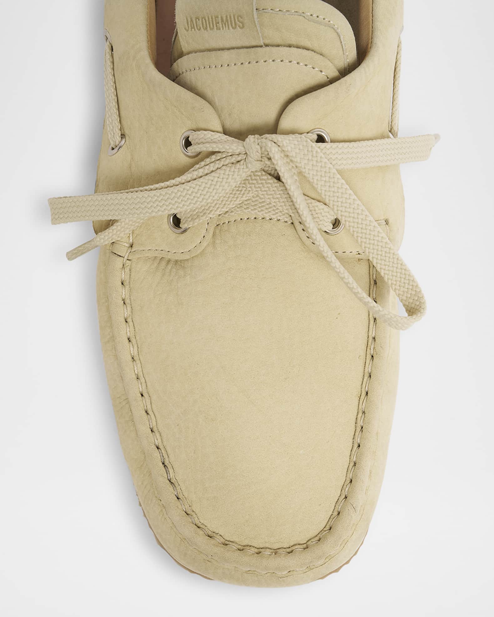 Jacquemus Men's Les Batto Leather Boat Shoes | Neiman Marcus