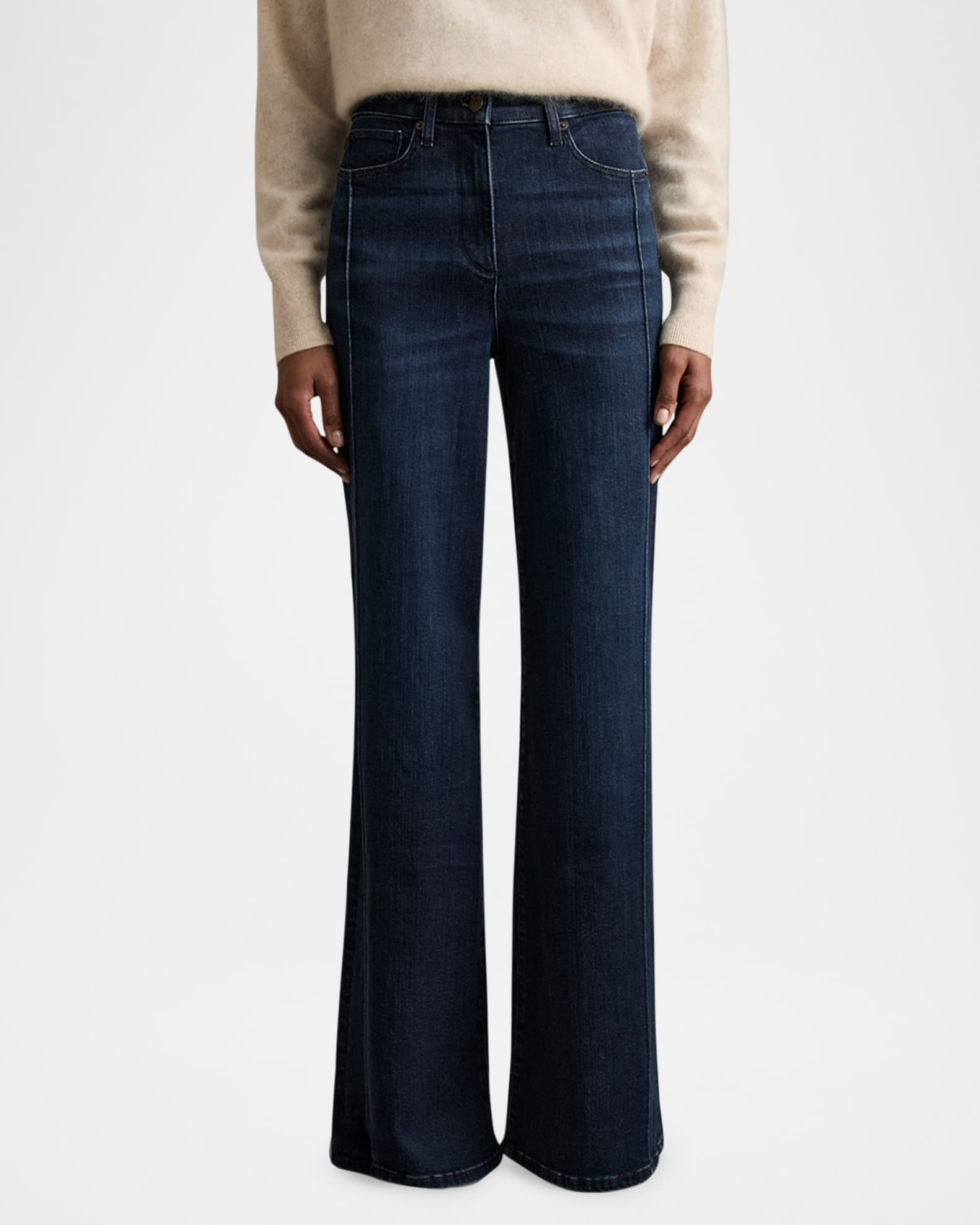 Reiss Heather Wide-Leg Stretch Cotton Jeans | Neiman Marcus