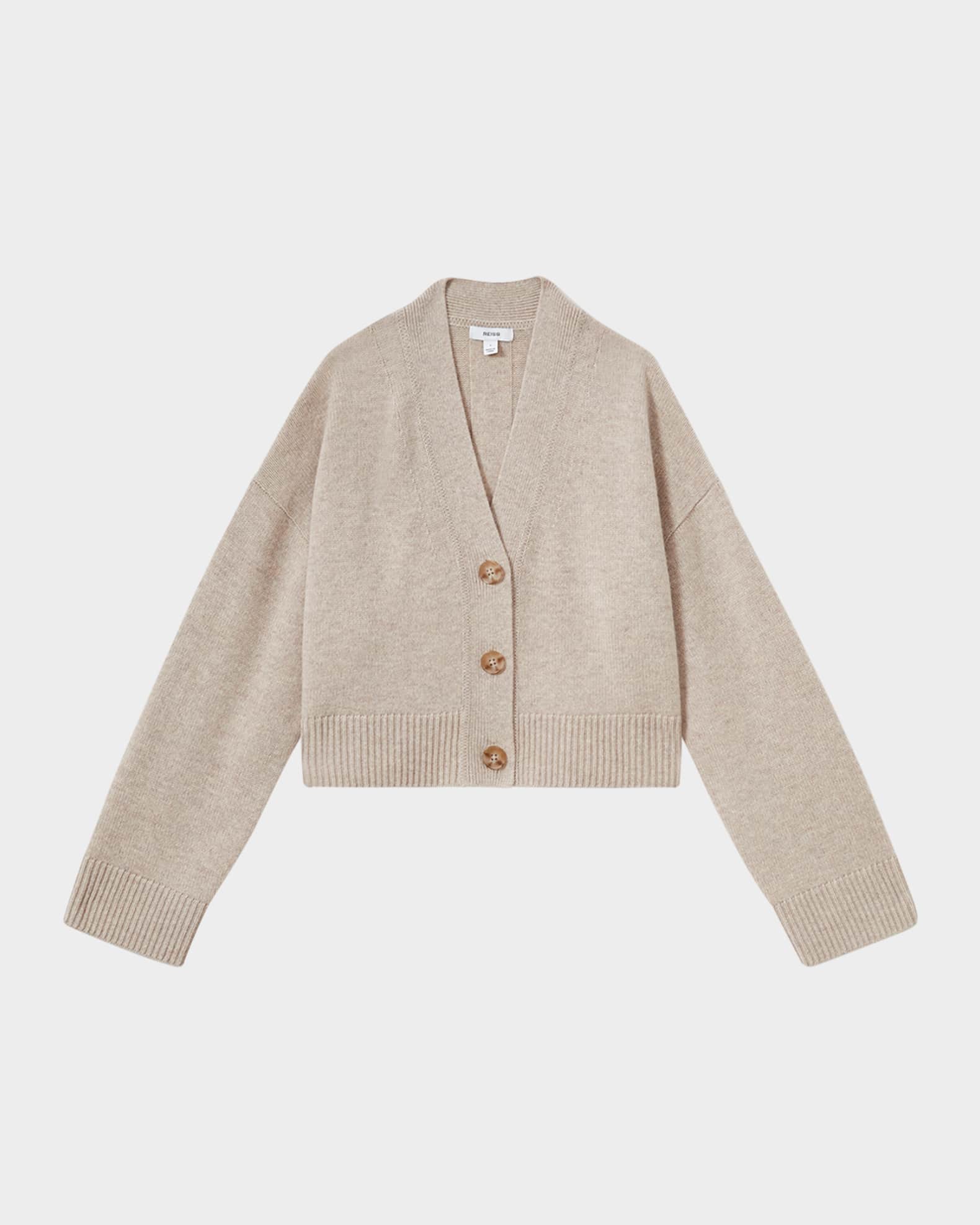 Reiss Rixy Cropped Wool-Cashmere Cardigan | Neiman Marcus