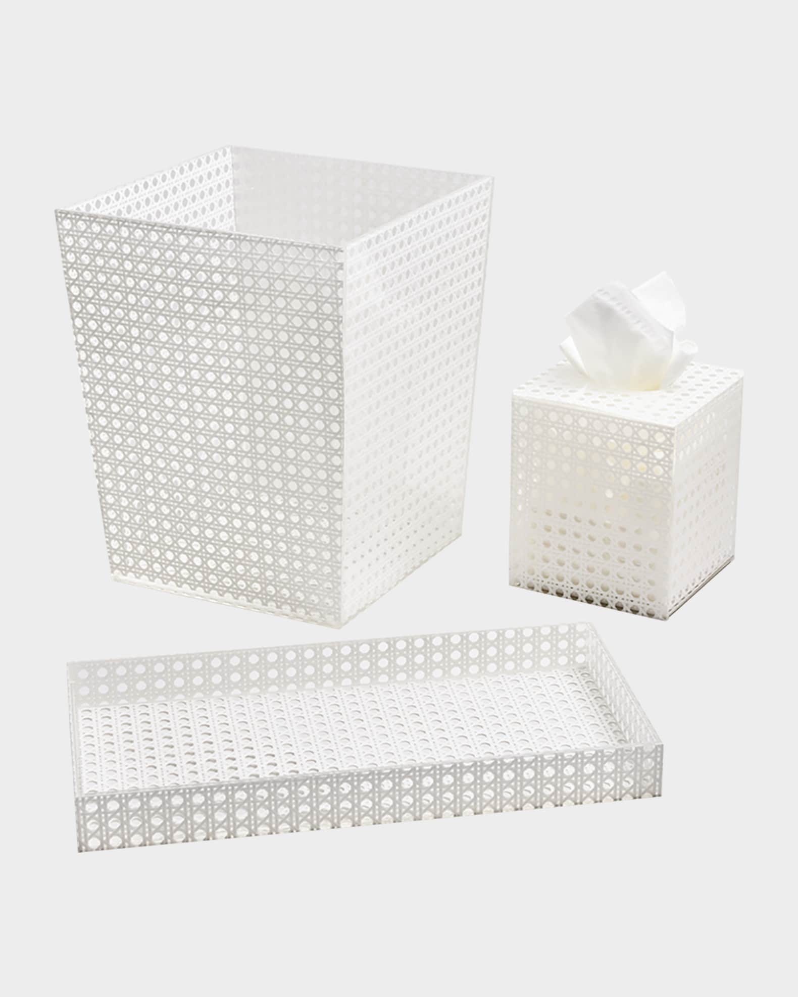 Kim Seybert Reed Tissue Box, White | Neiman Marcus