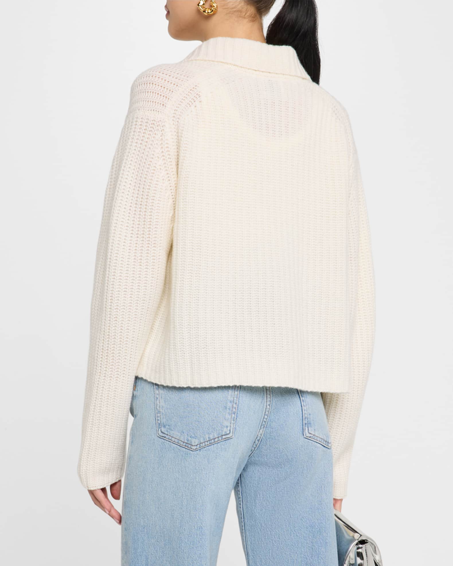 ALLUDE Ribbed Wool-Cashmere Jacket | Neiman Marcus