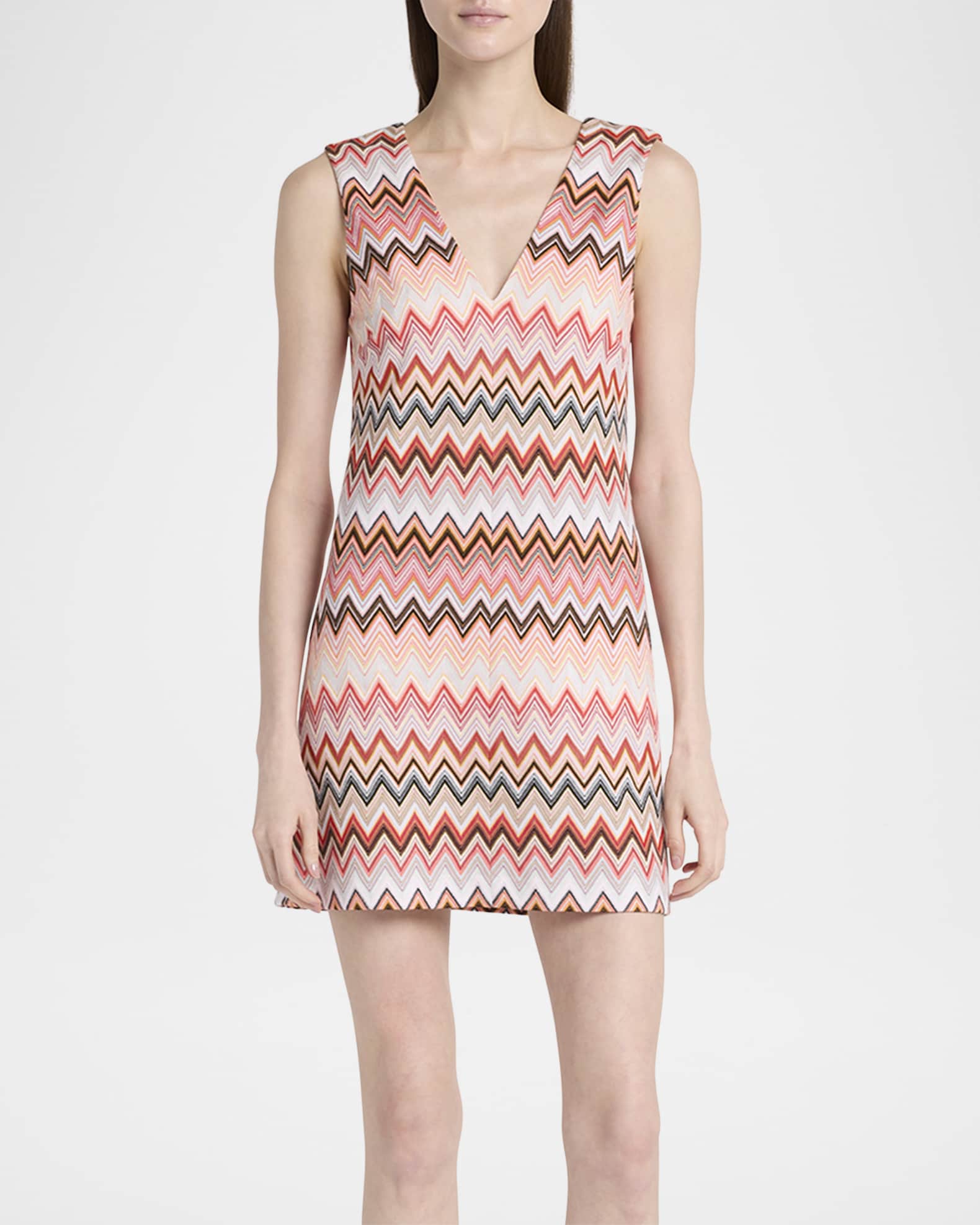 Missoni Chevron Sleeveless Mini Shift Dress | Neiman Marcus